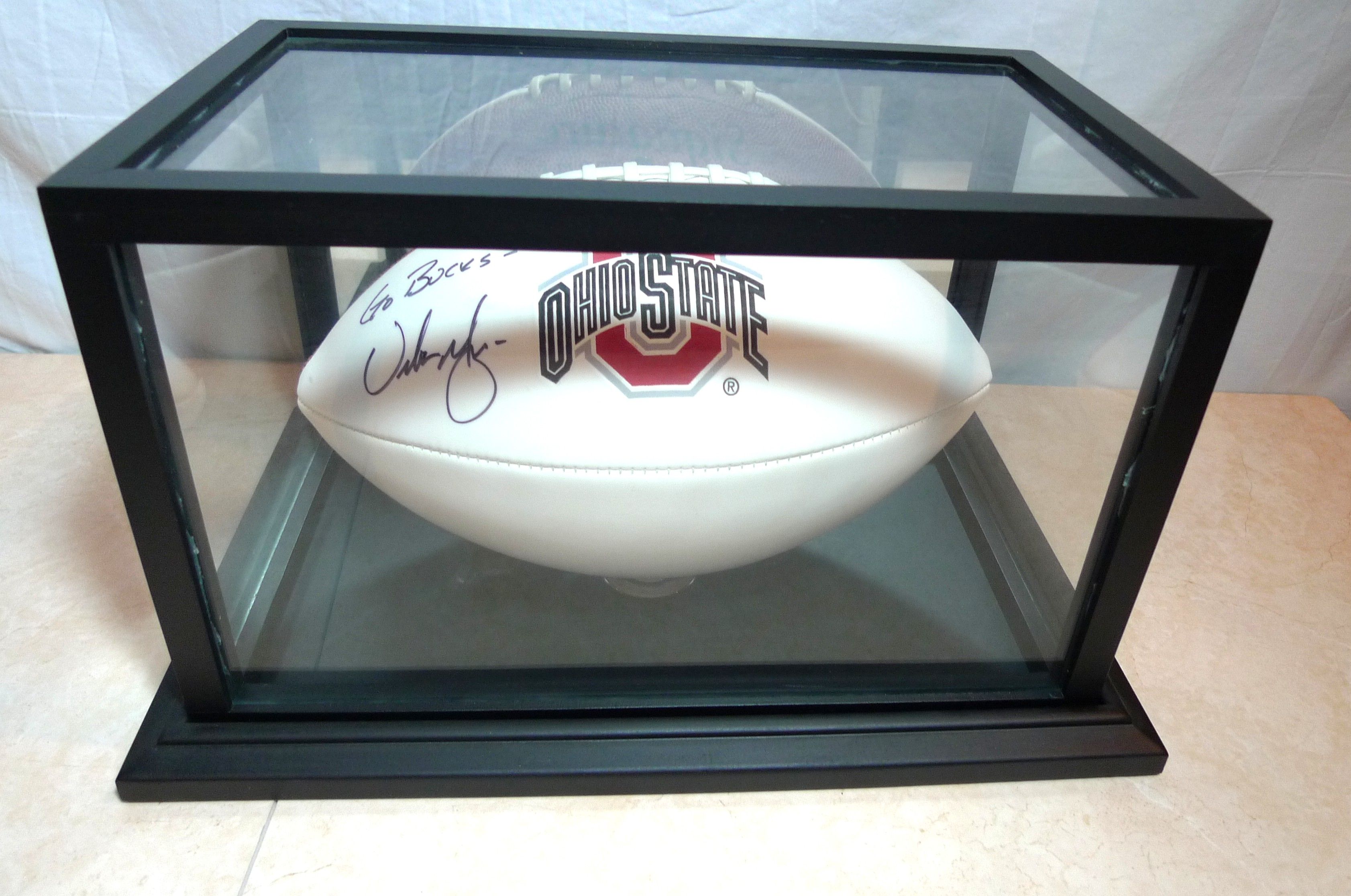 Urban Myers Signed Ohio State Logo Football with Display Case