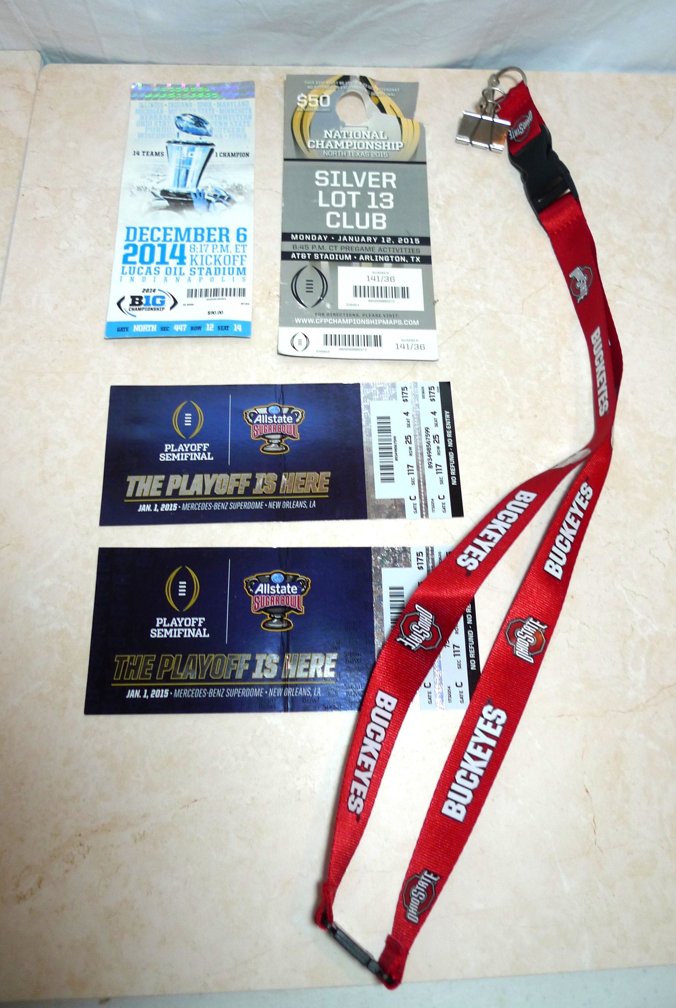 Ohio State Tickets and Lanyard