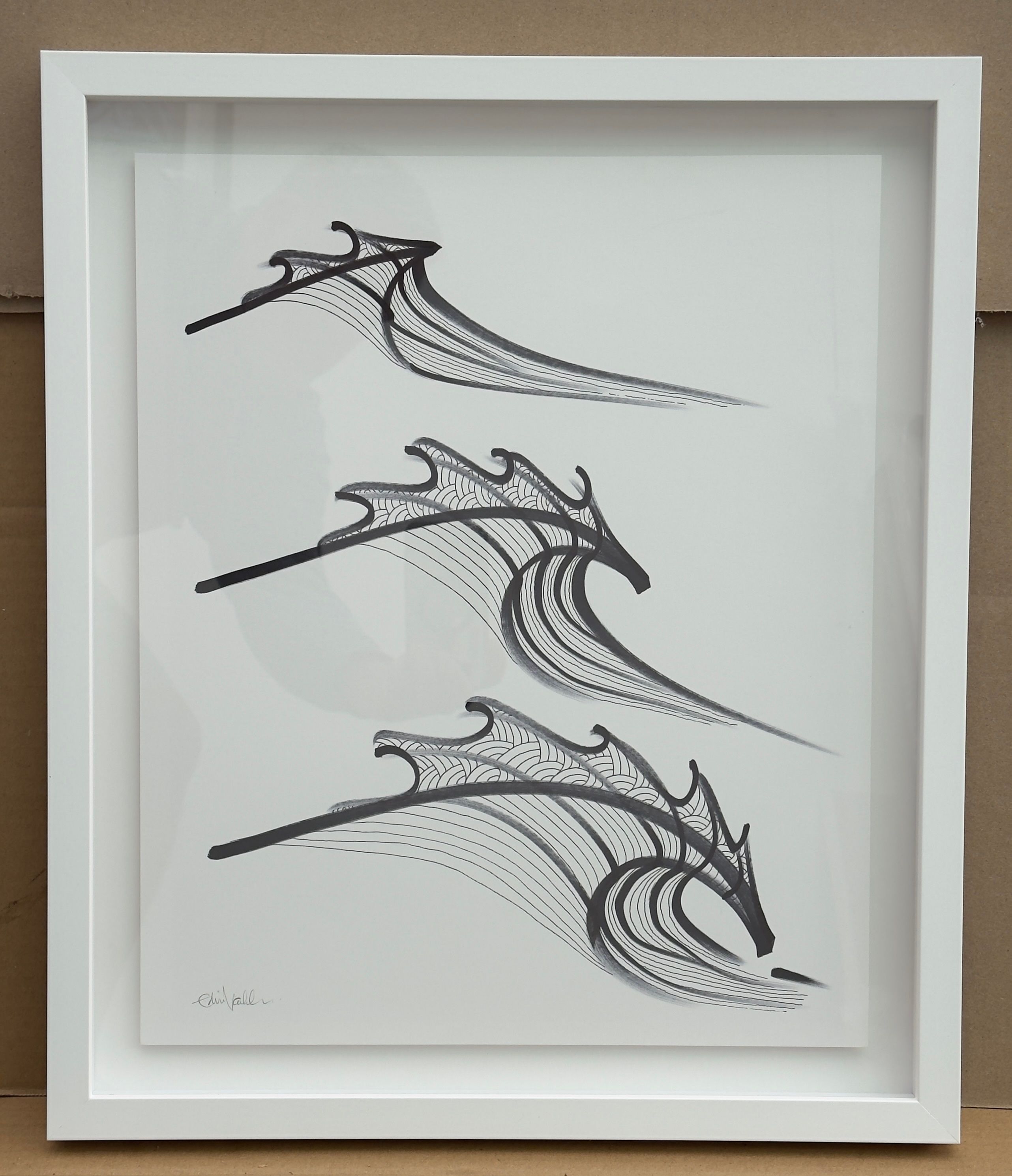 One-Of-A-Kind Eddie Vedder Wave Drawing Signed and Personalized