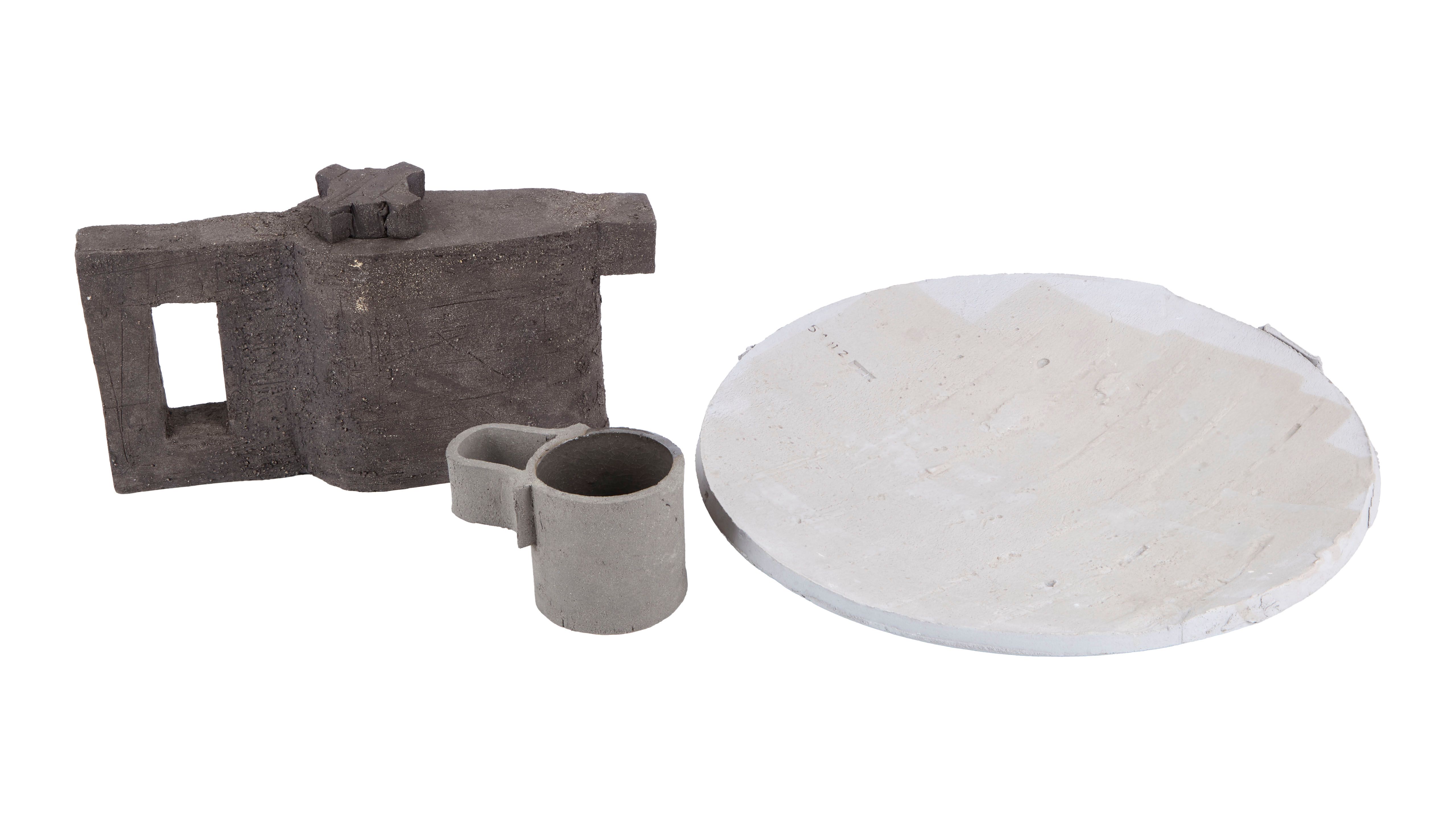 David Lynch | Concrete Tea Pot, Cup, and Platter by FCK Tableware