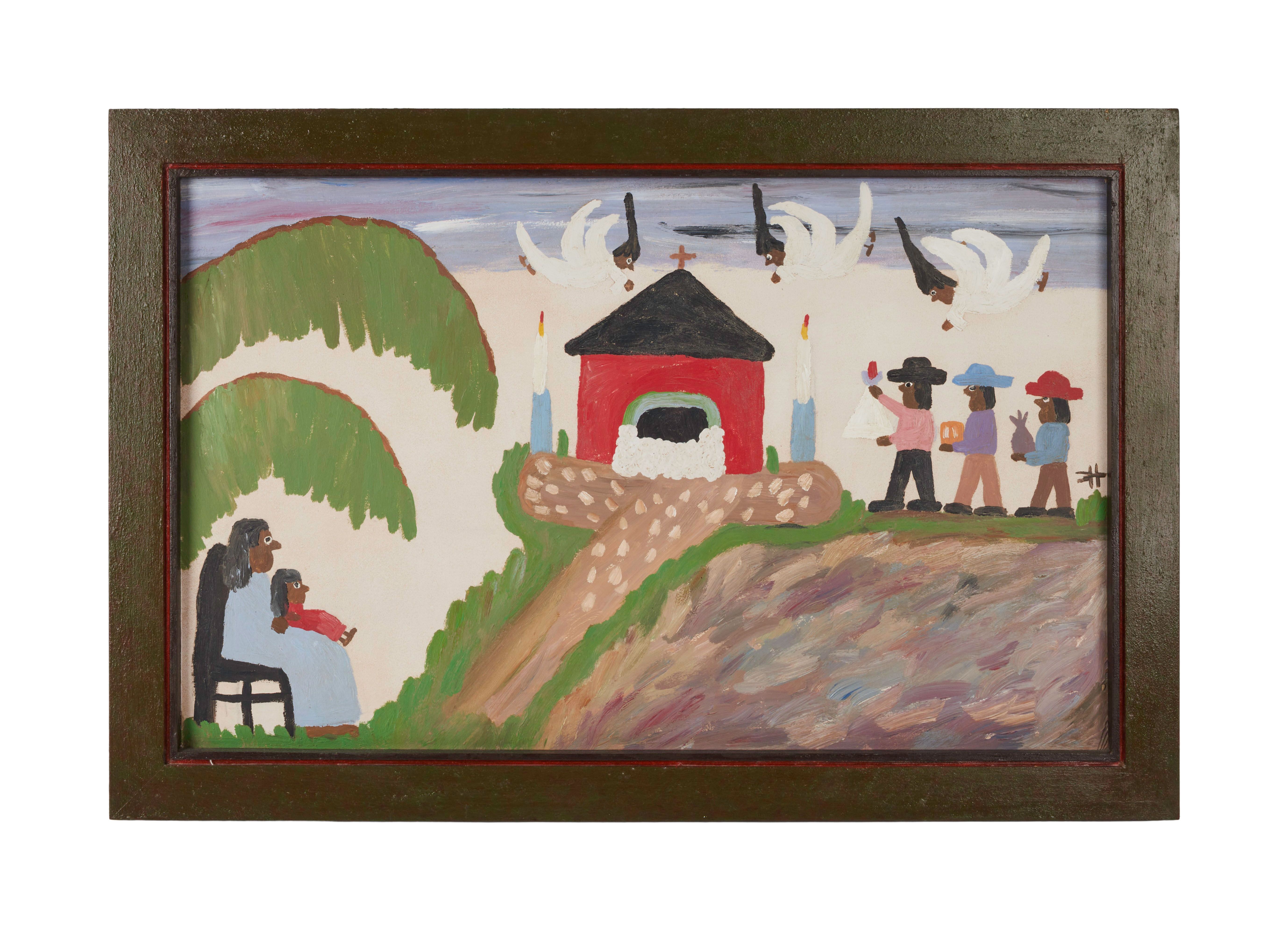 Joan Rivers | 20th C. Clementine Hunter "Nativity Scene" Painting