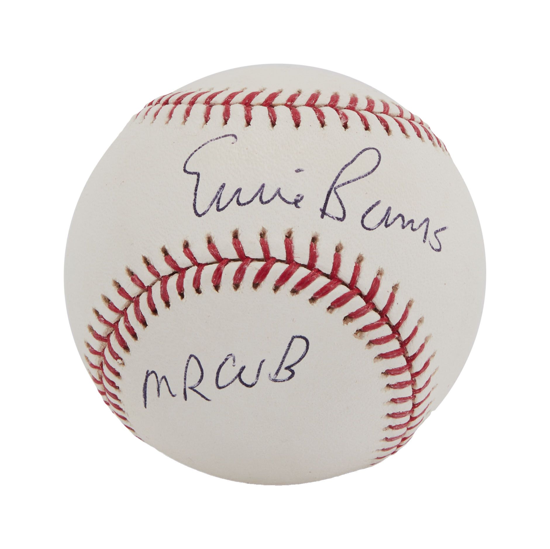 Larry King | 2000s Ernie Banks Signed Baseball