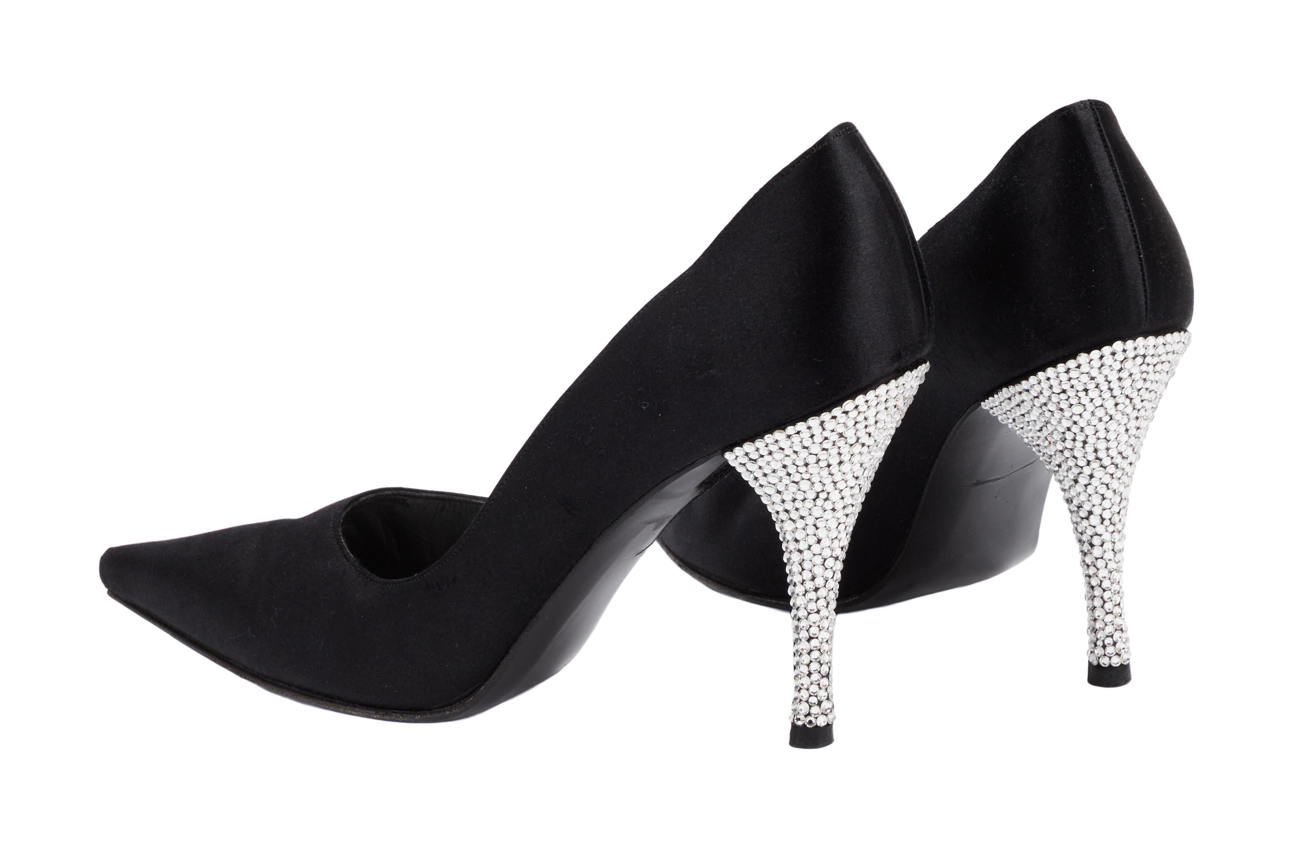 Joan Rivers | Stage-Worn Silver-Tone Rhinestone Heels (B)
