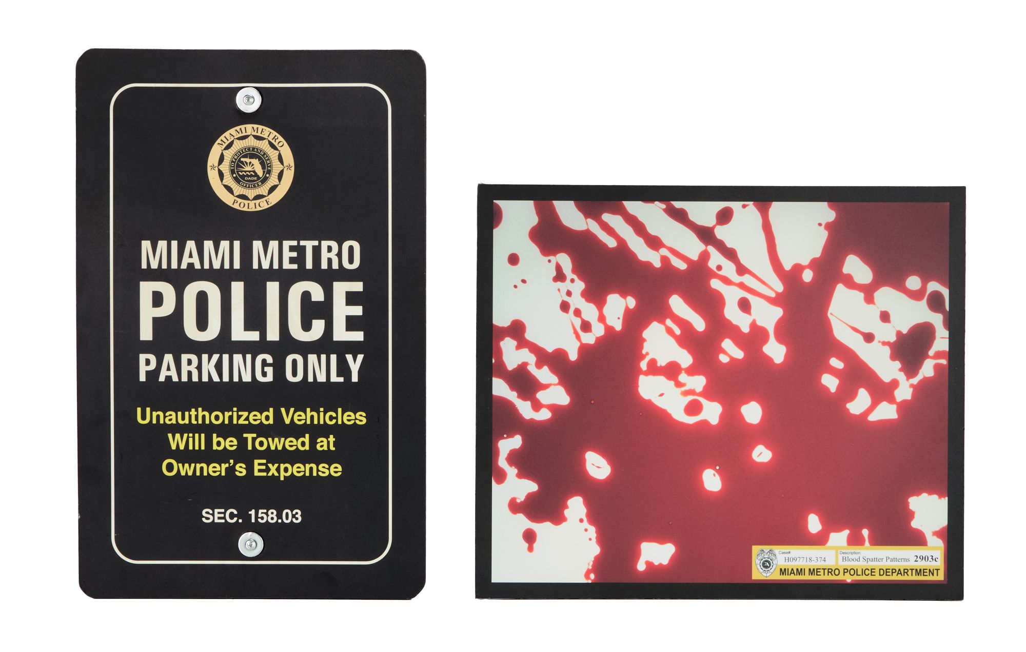 Dexter | Miami Metro Police Department Parking Sign and Dexter Morgan ...