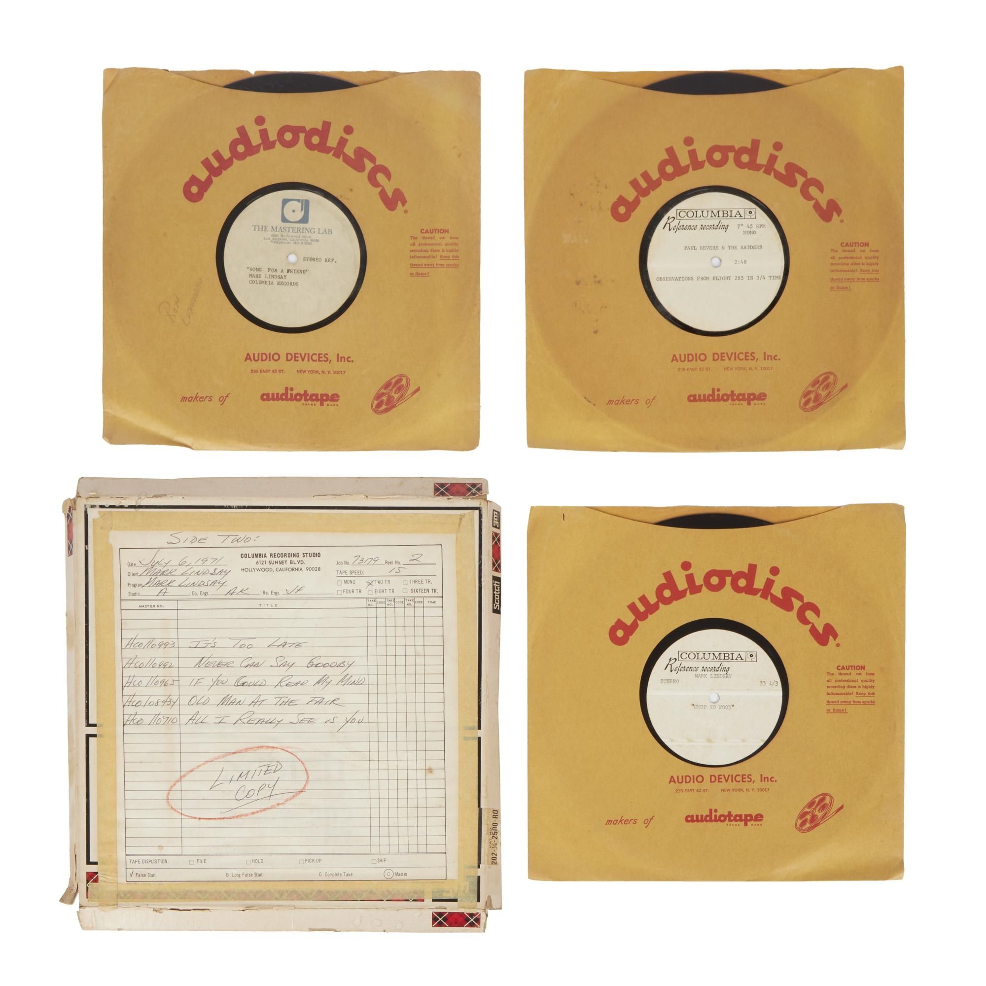 Mark Lindsay | Paul Revere & the Raiders Acetates and Mastering Reel ...