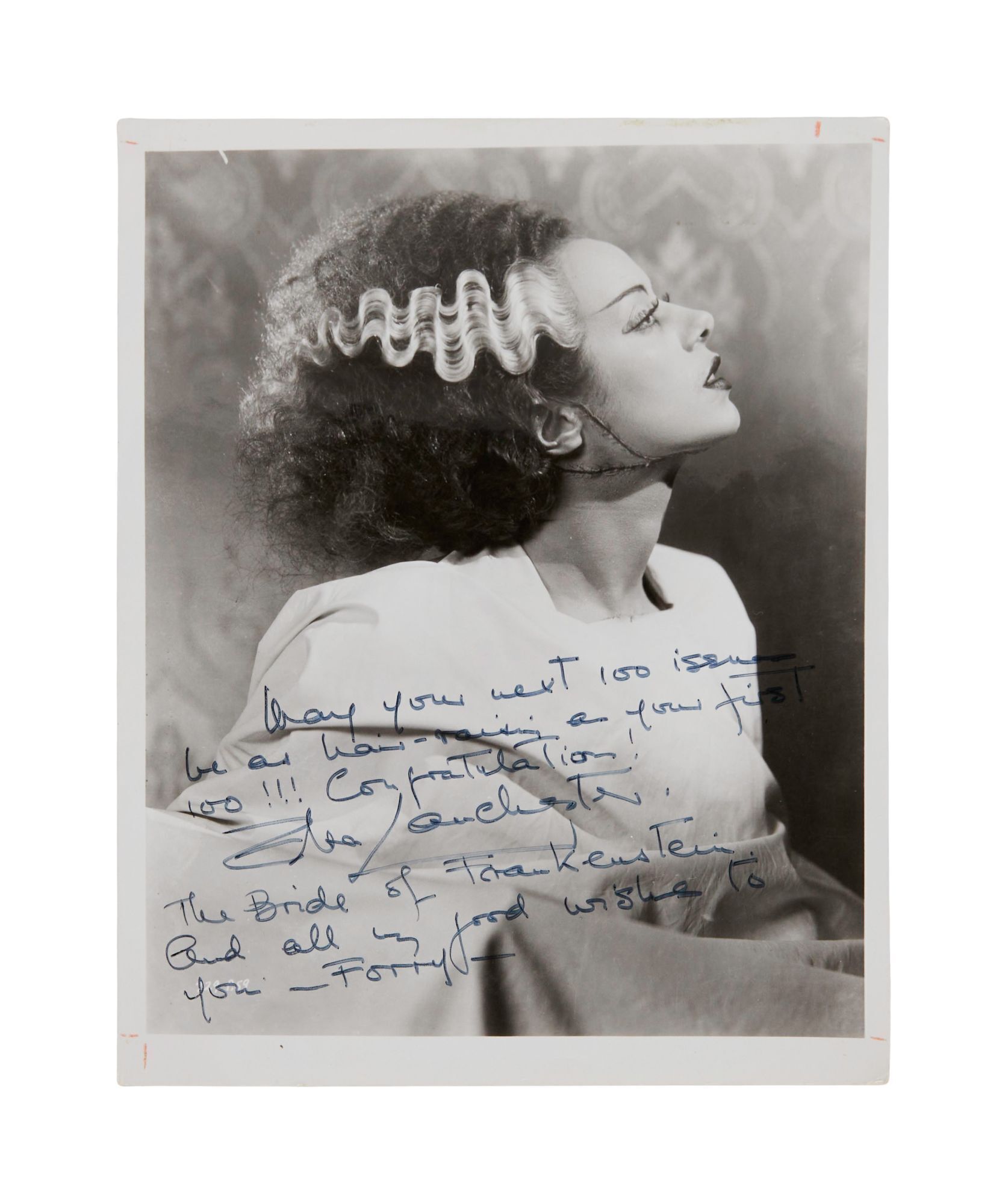 The Bride of Frankenstein | Elsa Lanchester Signed Photo Inscribed to ...