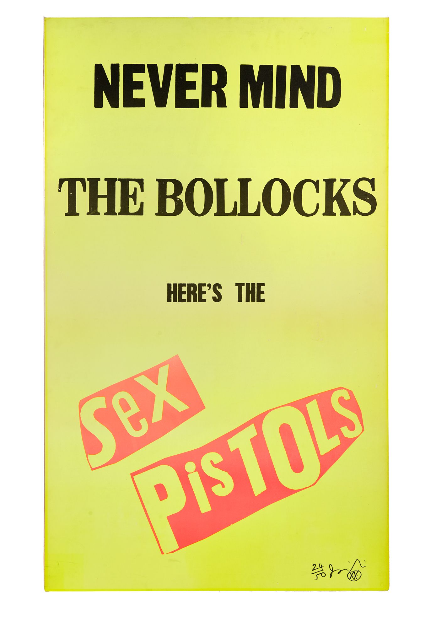 Sex Pistols | Jamie Reid Signed "Never Mind the Bollocks" Poster