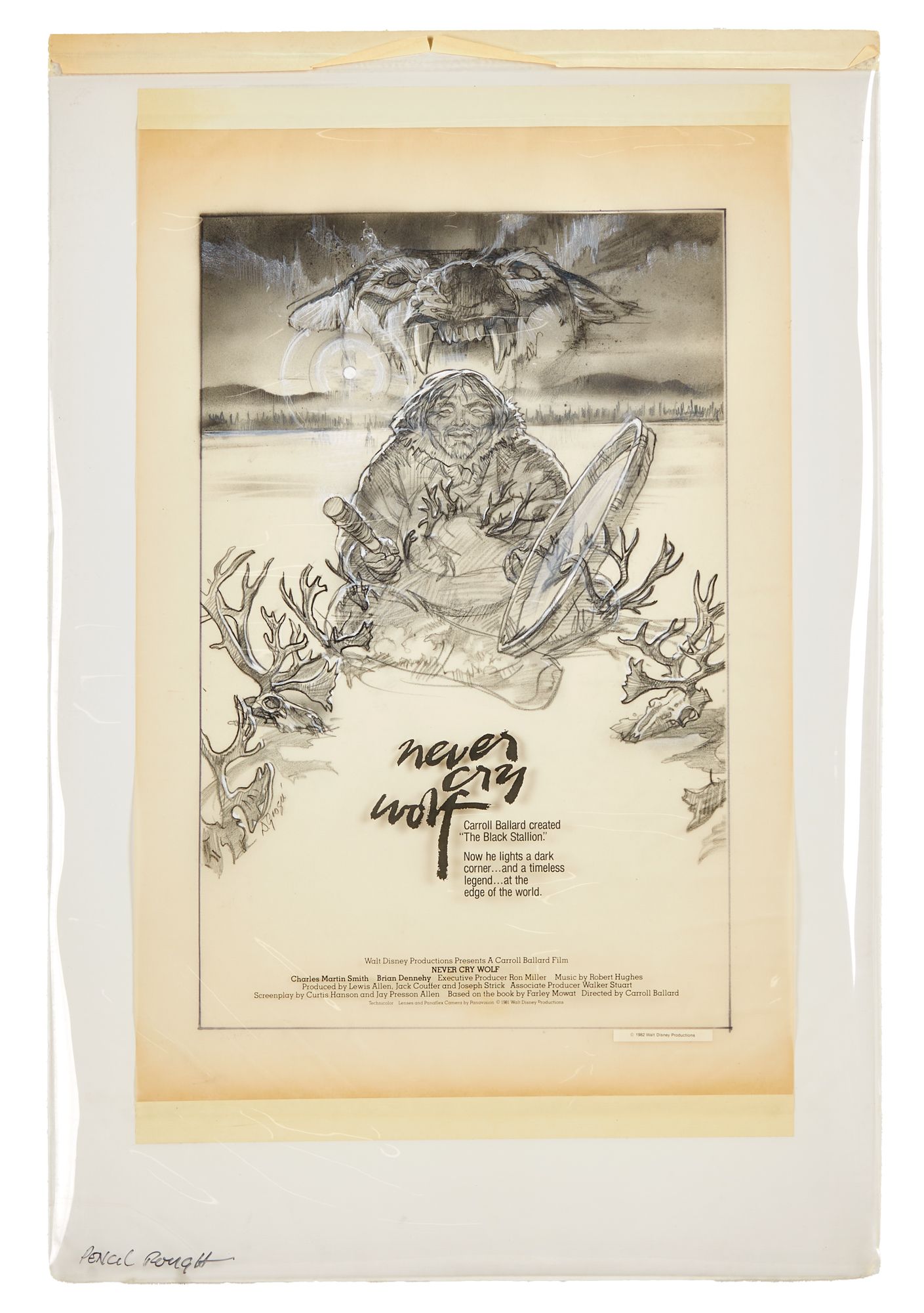 Never Cry Wolf | Dan Goozee Signed Original Poster Mock-Up Artwork with ...