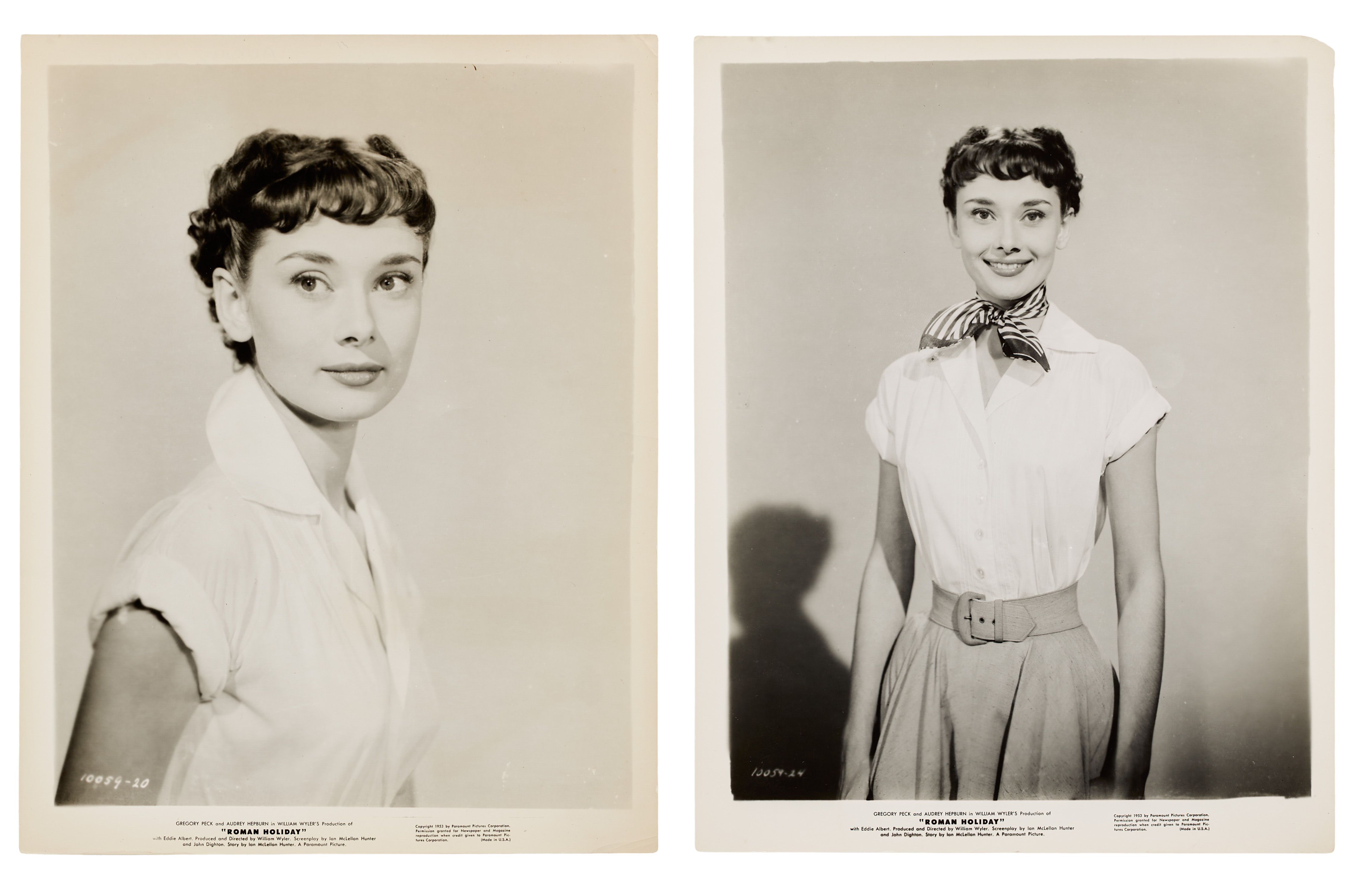 Audrey Hepburn | 1953 Black and White Publicity Photographs from "Roman ...