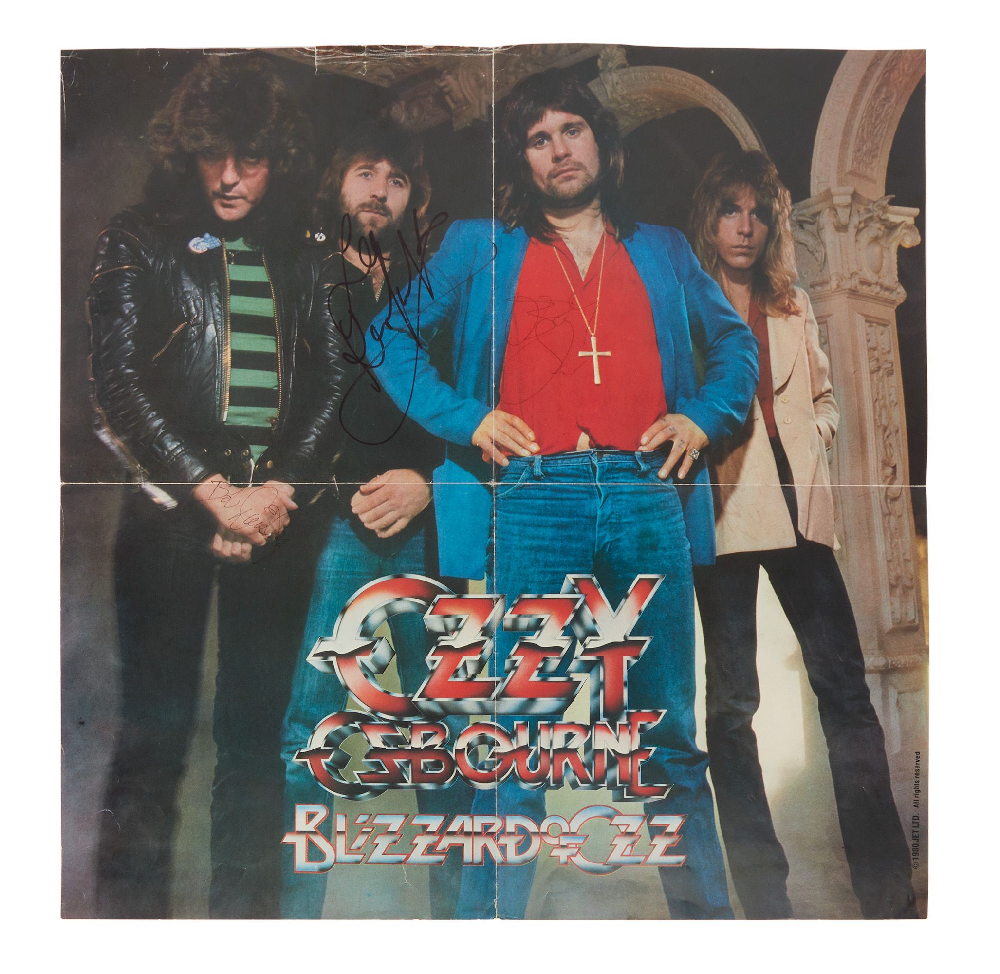Ozzy Osbourne | 1980 Band Signed "Blizzard of Ozz" Poster