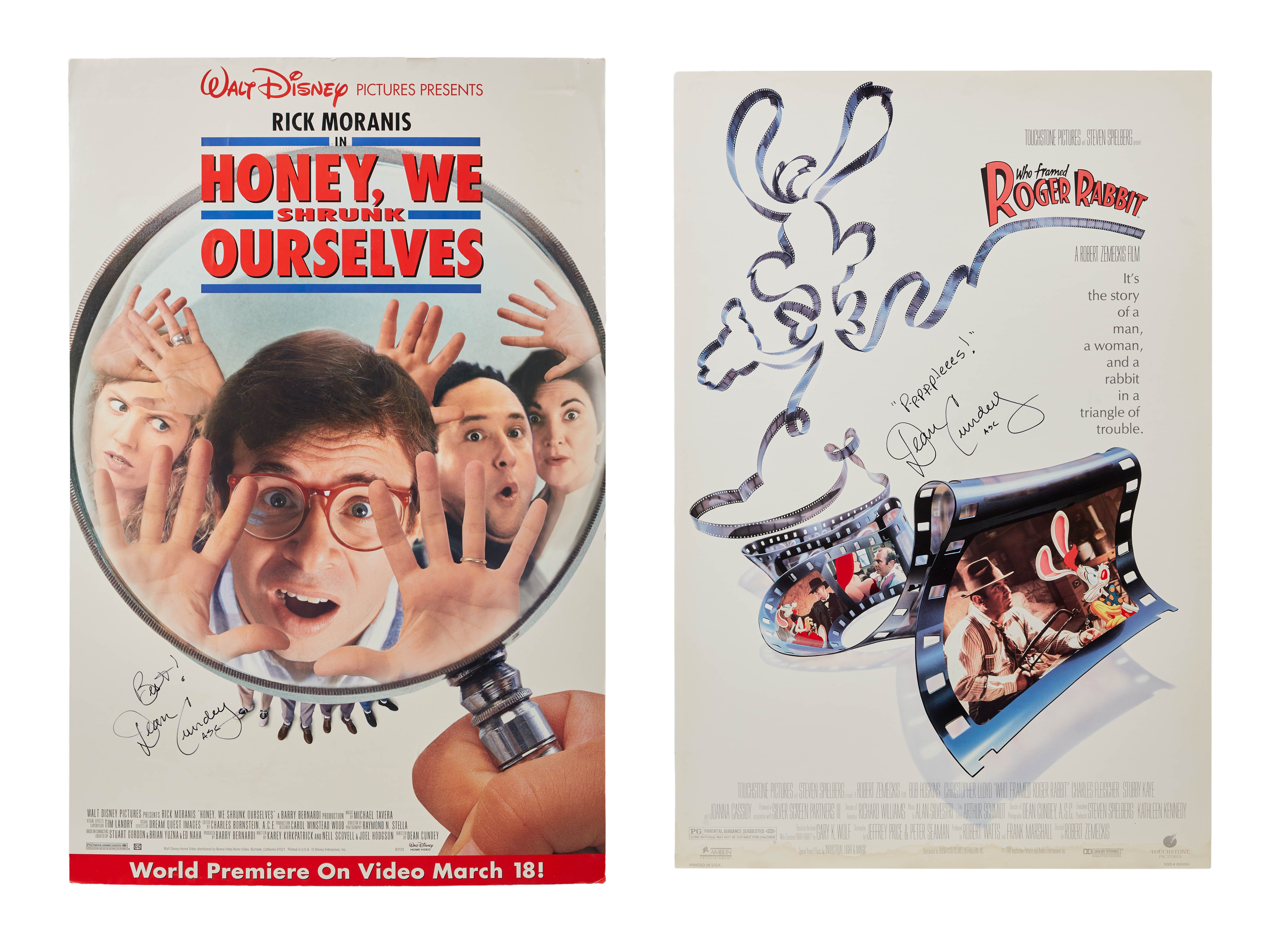 Dean Cundey | Signed "Who Framed Roger Rabbit" and "Honey, We Shrunk ...
