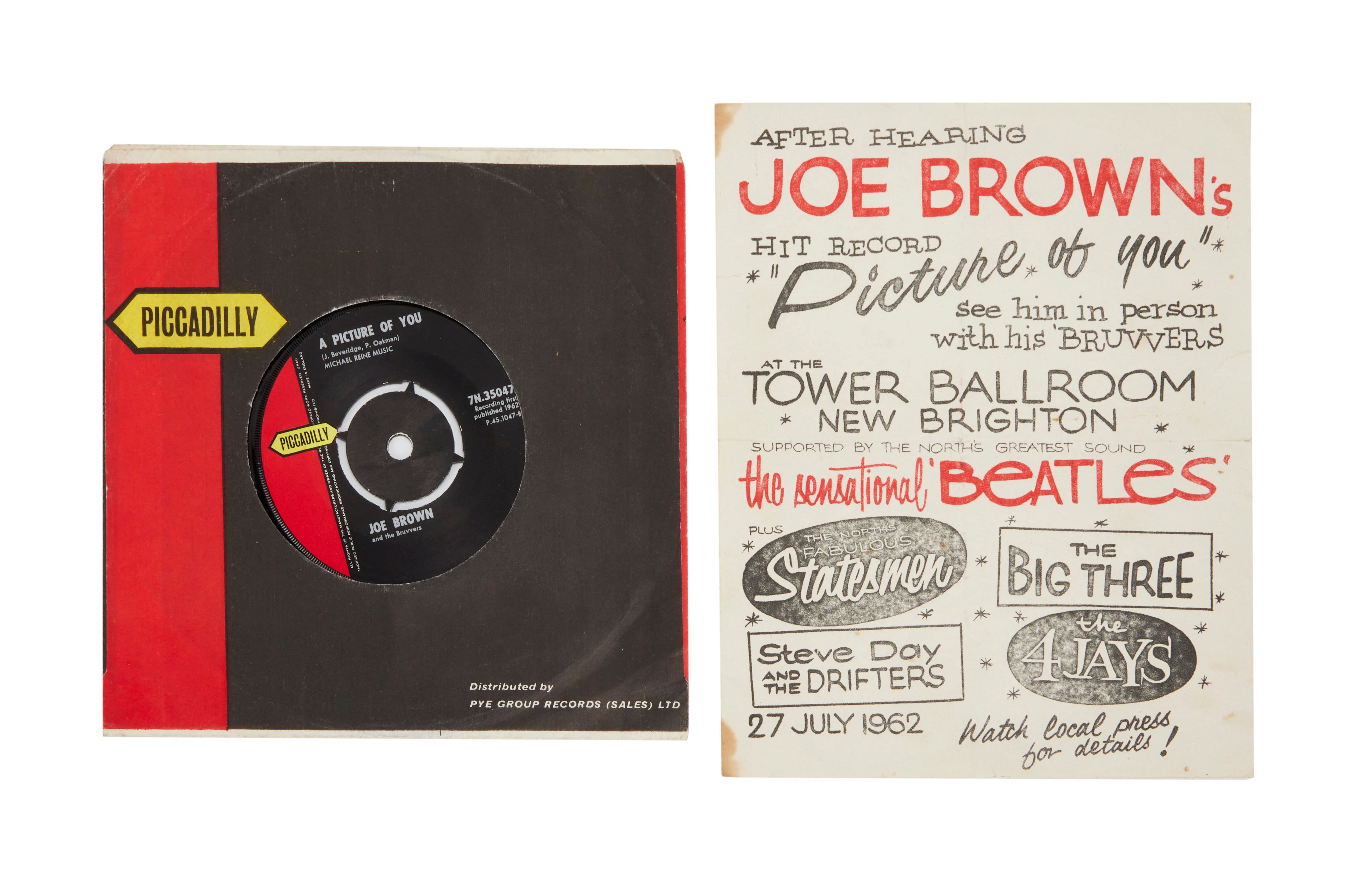 The Beatles | 1962 Performance Flyer and Joe Brown Record Single