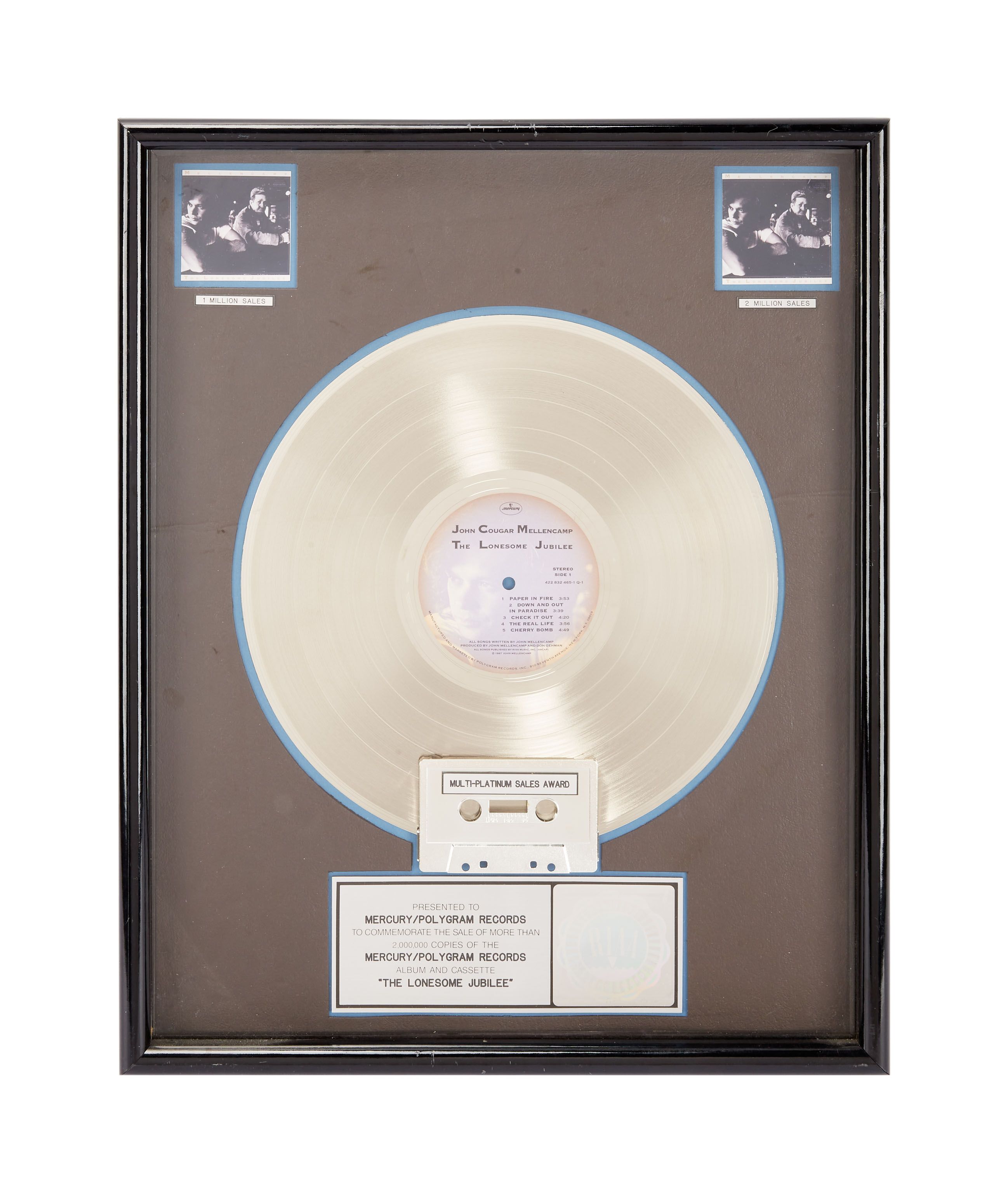 John Cougar Mellencamp | RIAA Certified "Multi-Platinum" Sales Award ...