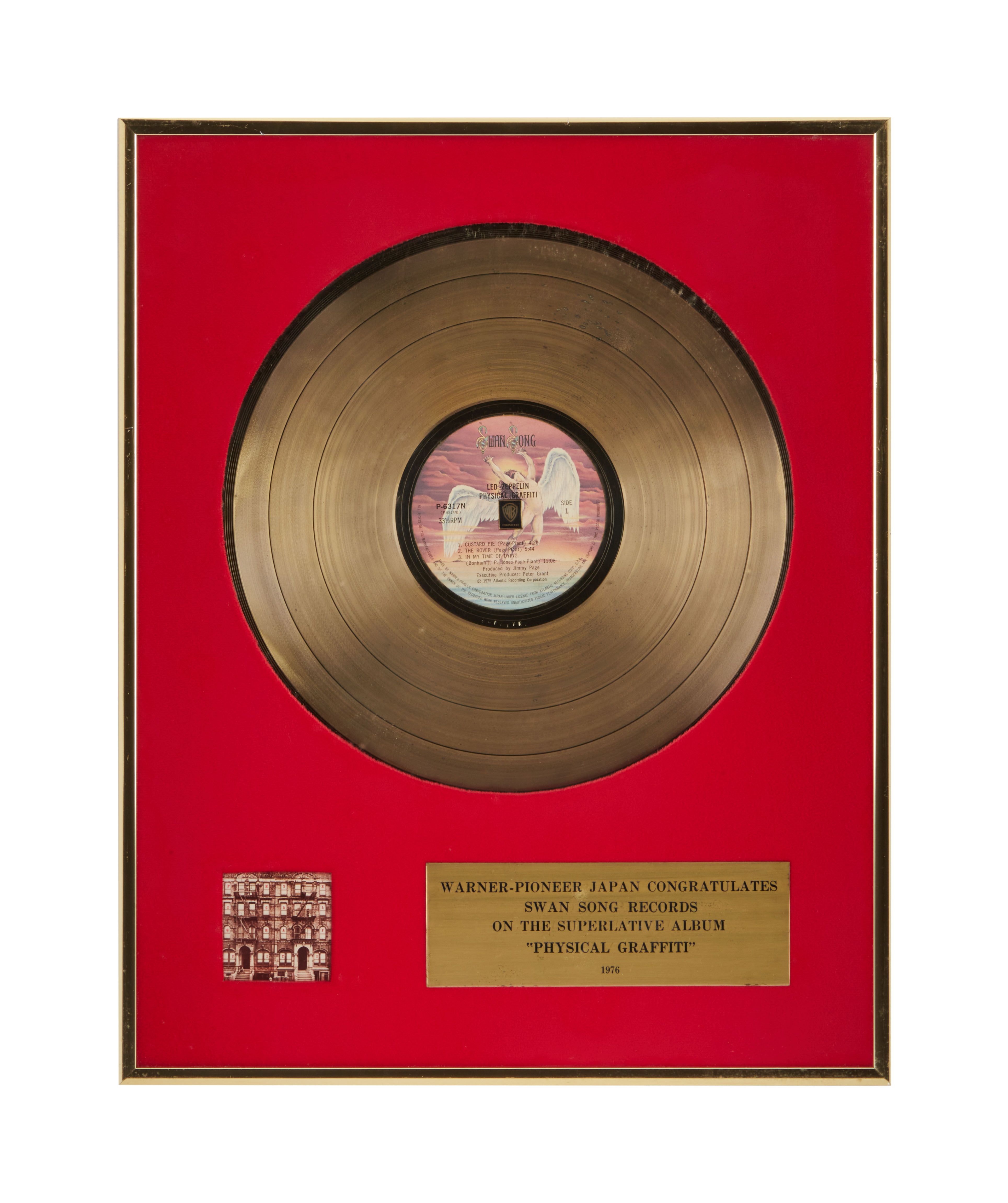 Led Zeppelin | Warner Pioneer "Gold" Sales Award for the Album ...