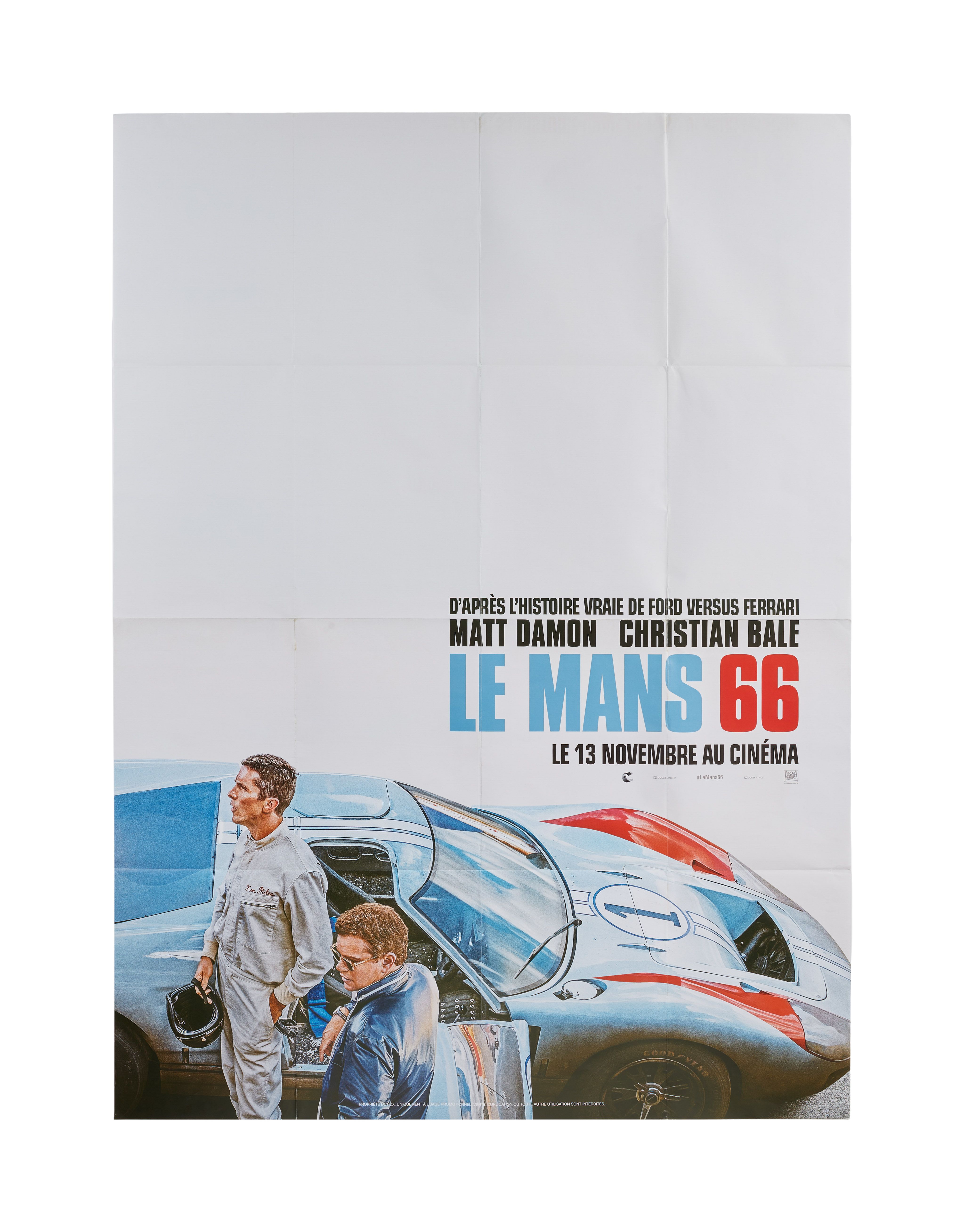 Ford v Ferrari | "Le Mans 66" French Grande Poster