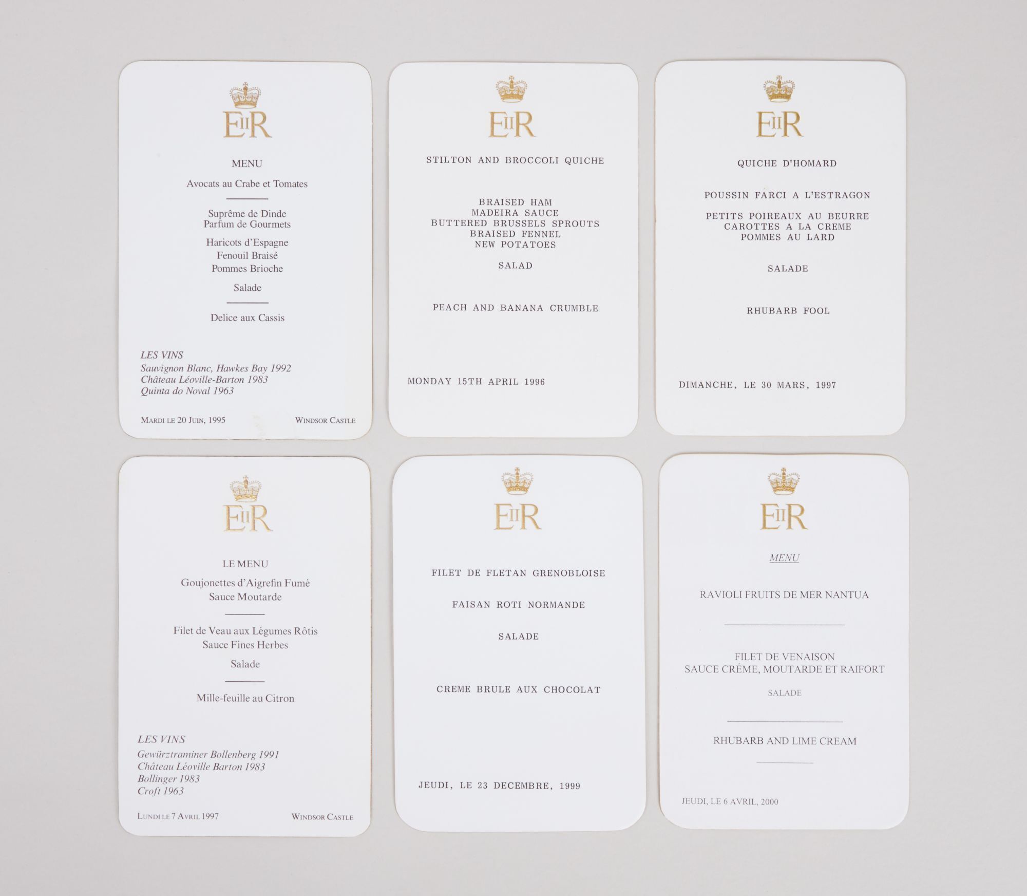 Queen Elizabeth II | 1995-2000 Windsor Castle Menu Cards