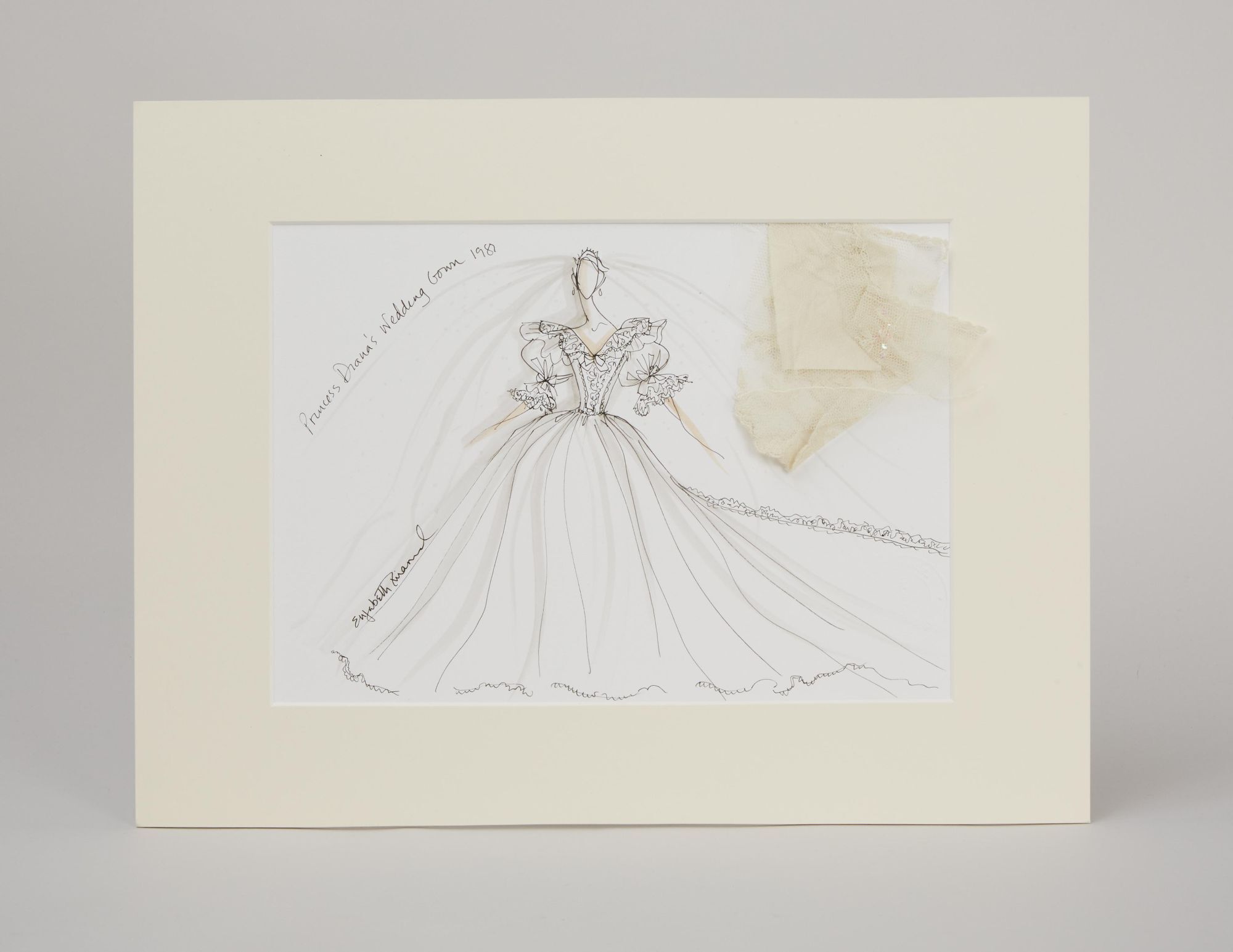 Princess Diana | Elizabeth Emanuel Wedding Gown Illustration with Diana ...