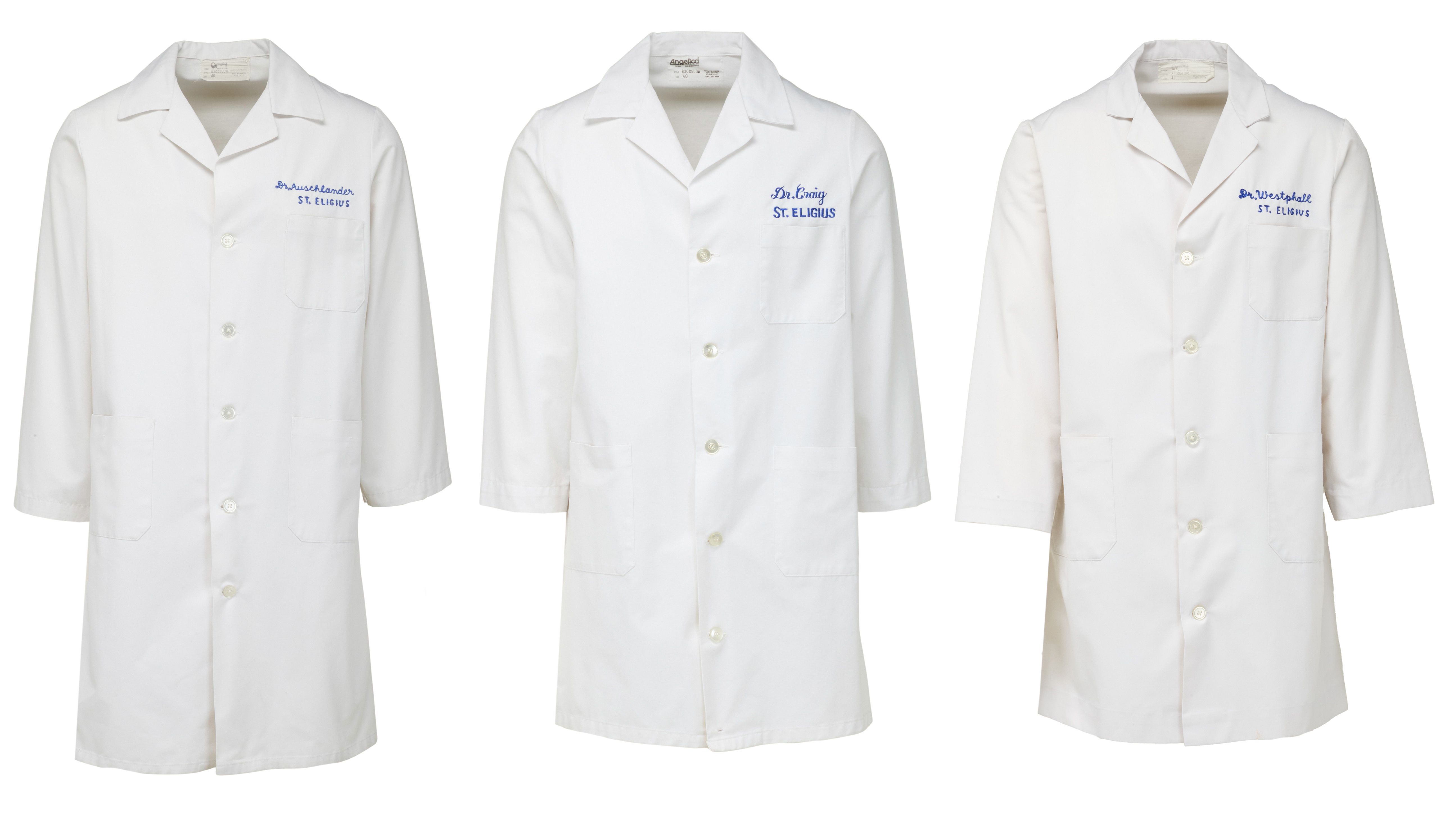 St. Elsewhere | Three "St. Eligius Hospital" Lab Coats Embroidered with ...