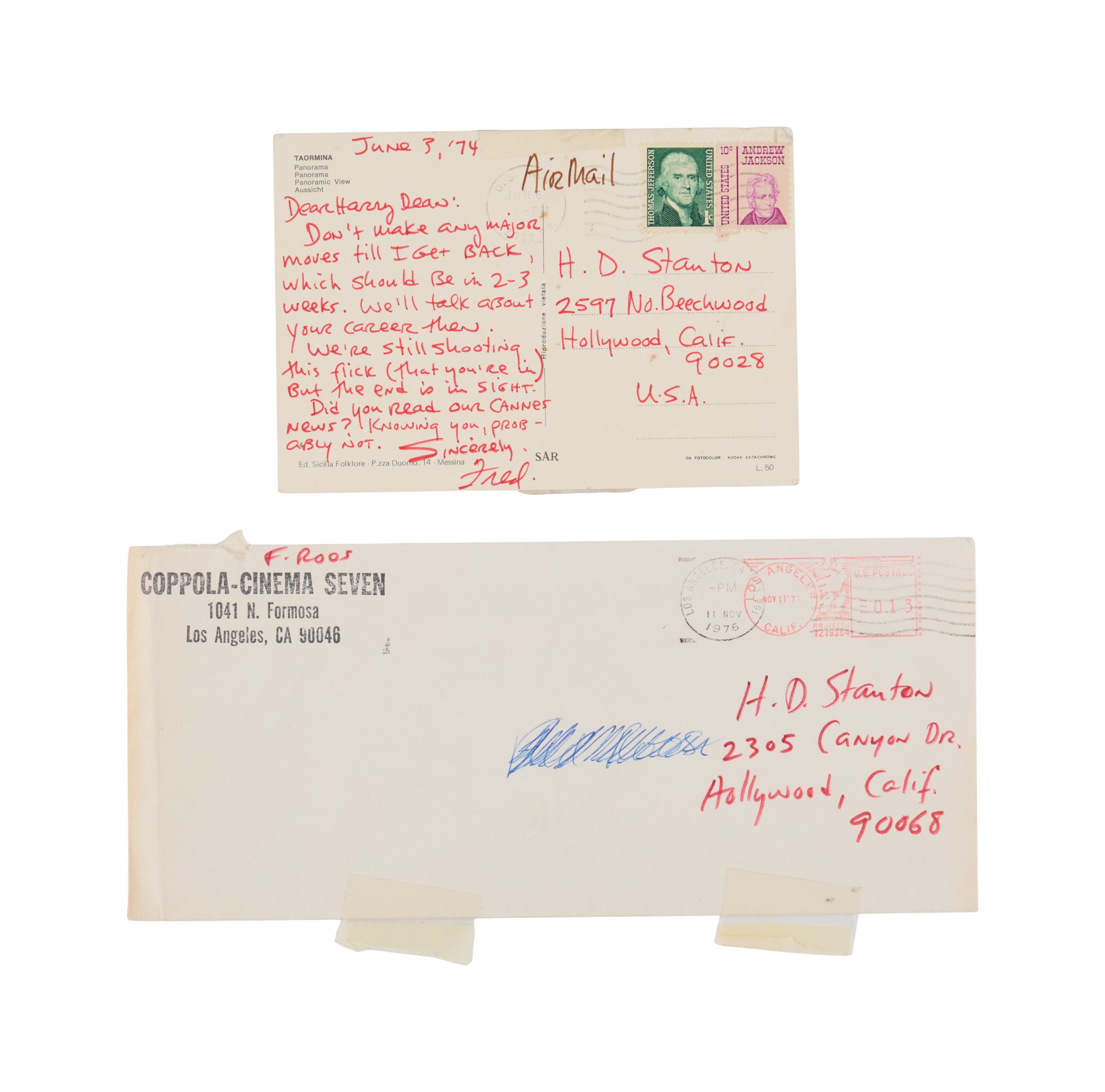 Harry Dean Stanton | Fred Roos Handwritten Notes Regarding "Apocalypse ...
