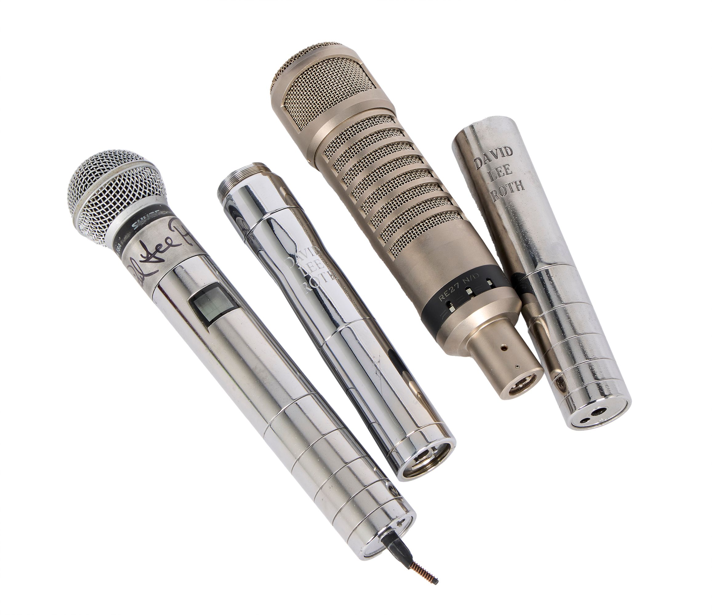 David Lee Roth | Signed and Custom-Engraved Microphone Set