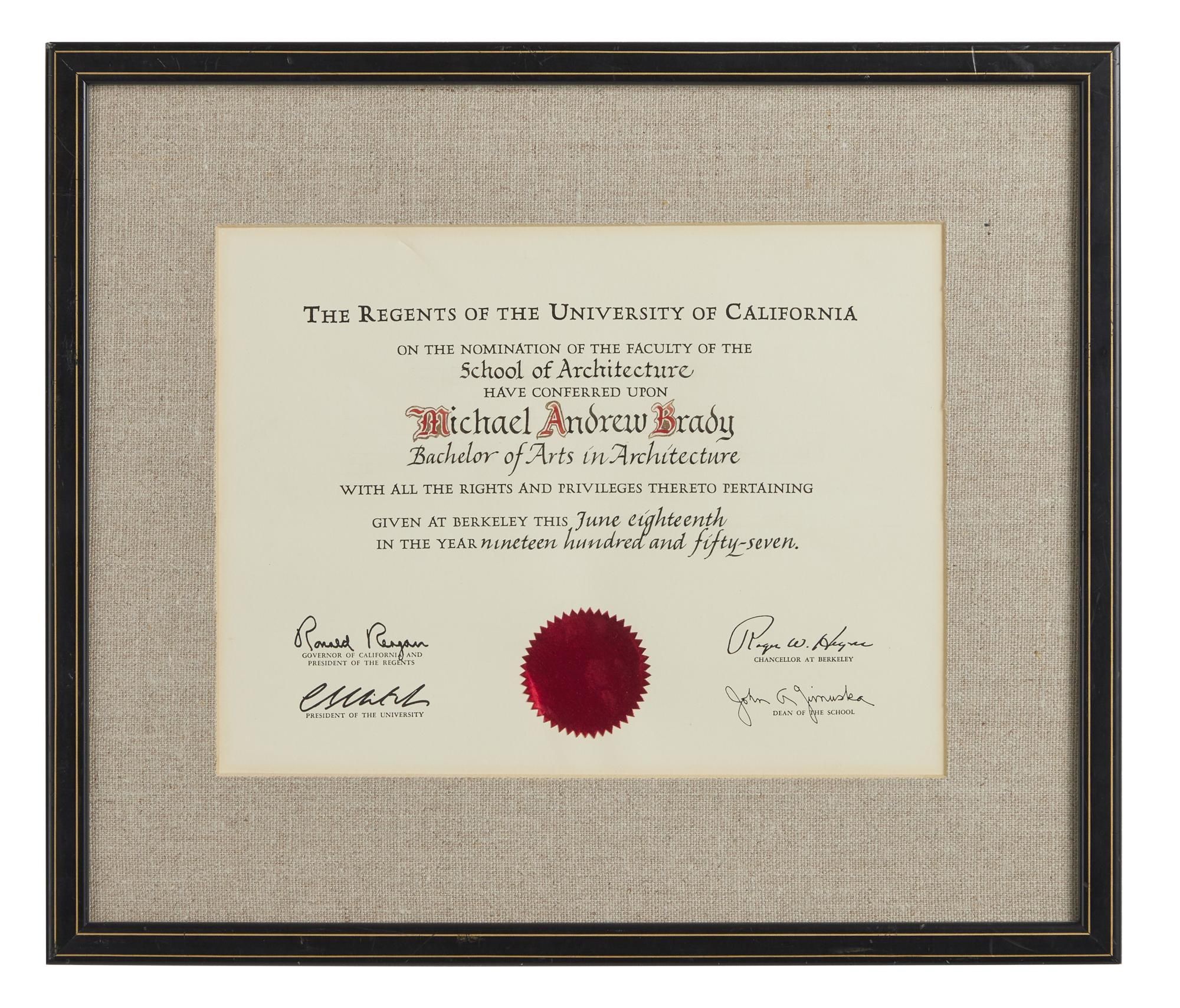 The Brady Bunch | Mike Brady (Robert Reed) Framed Architecture Degree ...