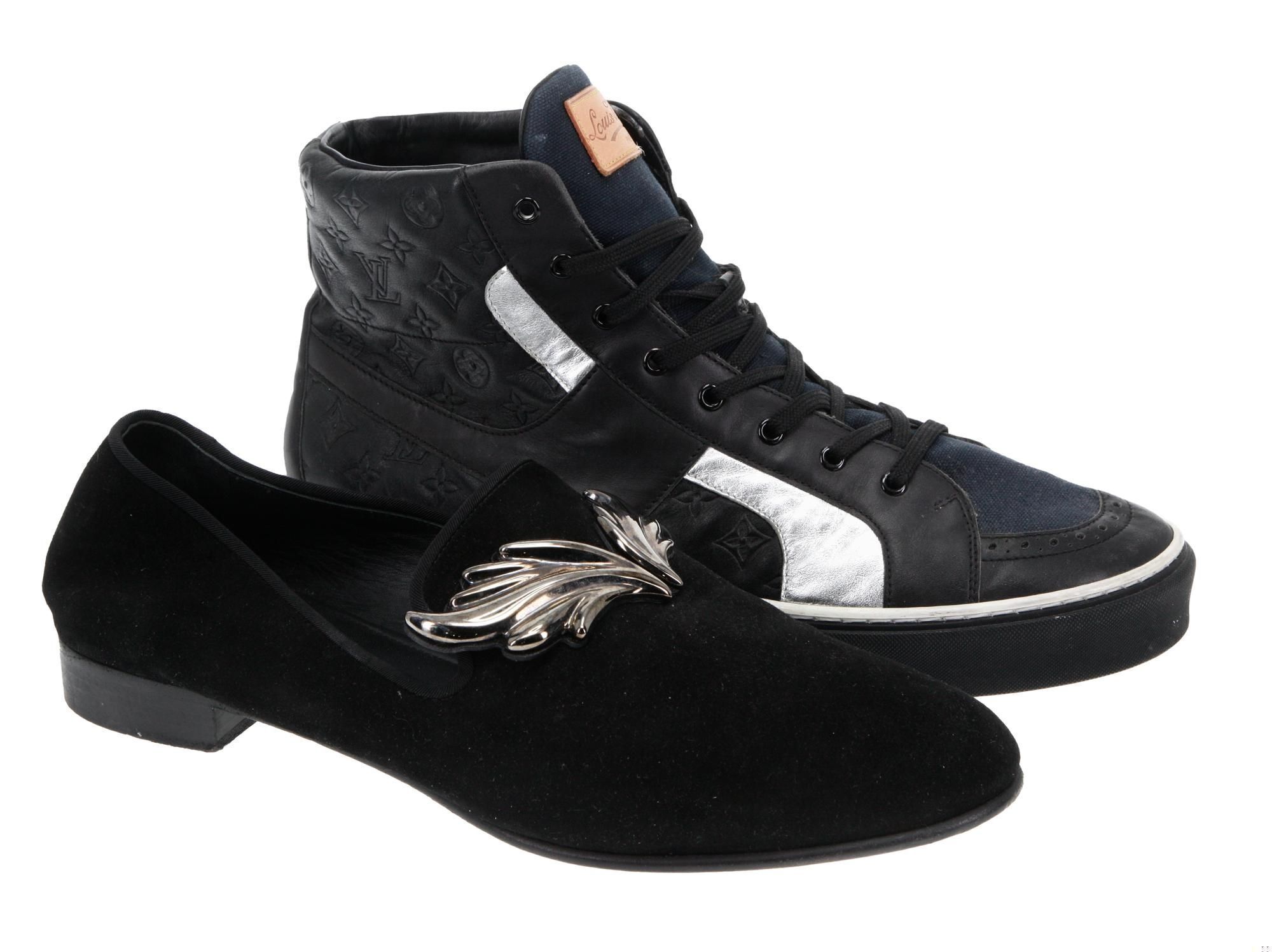 Rick Ross | Louis Vuitton Black Leather High Trainer Sneakers and ...