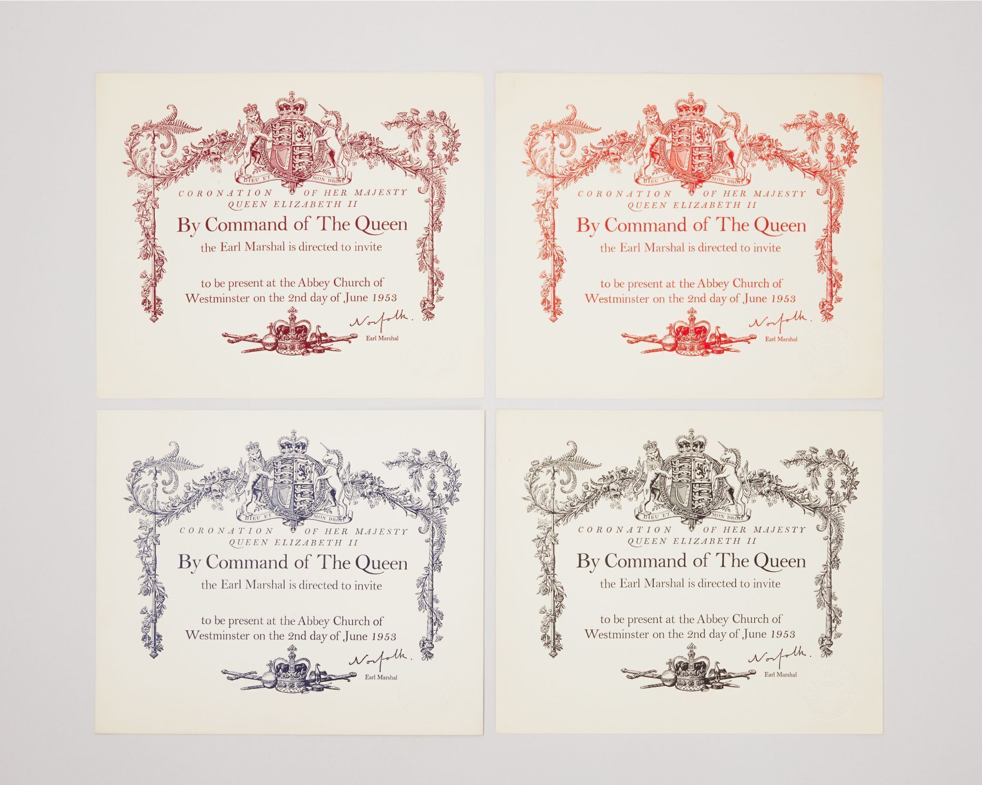 Queen Elizabeth II | 1953 Printer's Proof Coronation Invitation Cards
