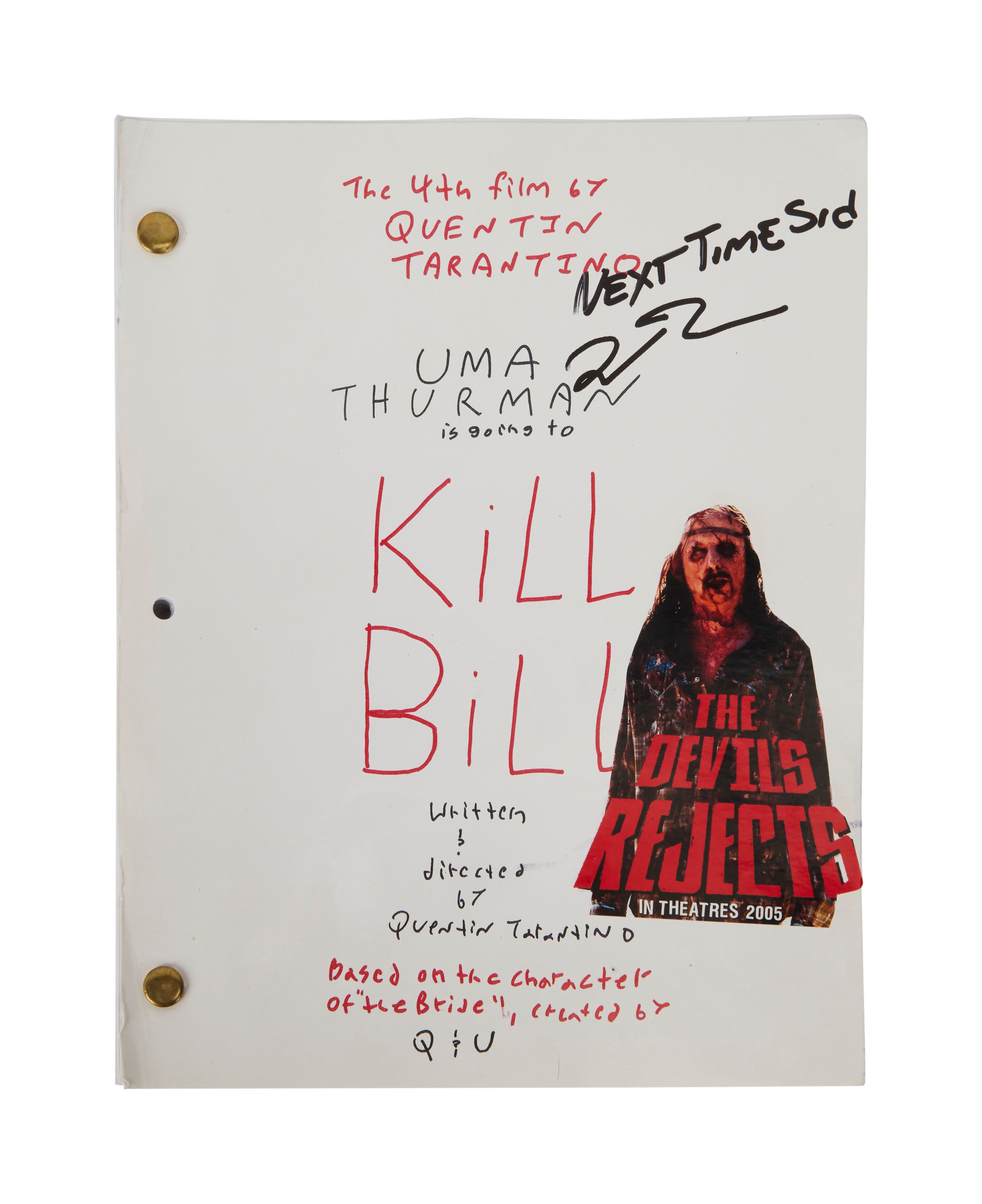 Kill Bill | Quentin Tarantino Signed and Inscribed Original Script