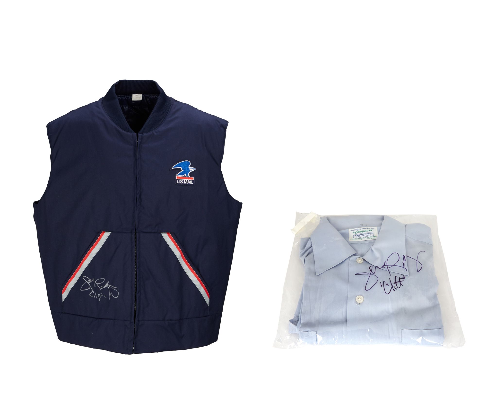 Cheers | Cliff Clavin (John Ratzenberger) USPS Puffy Vest Signed by ...