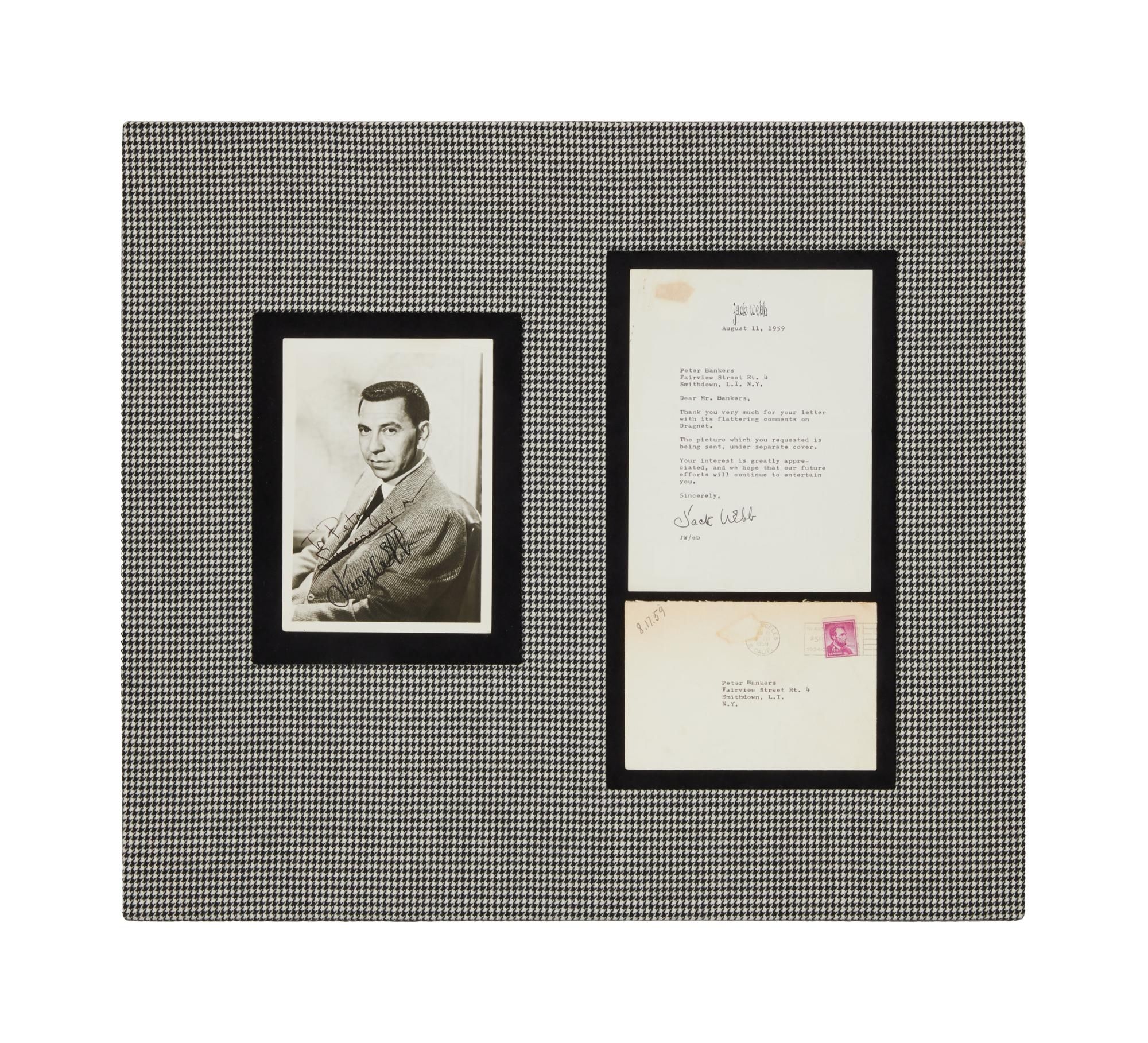 Dragnet | Jack Webb Signed Photograph and Letter