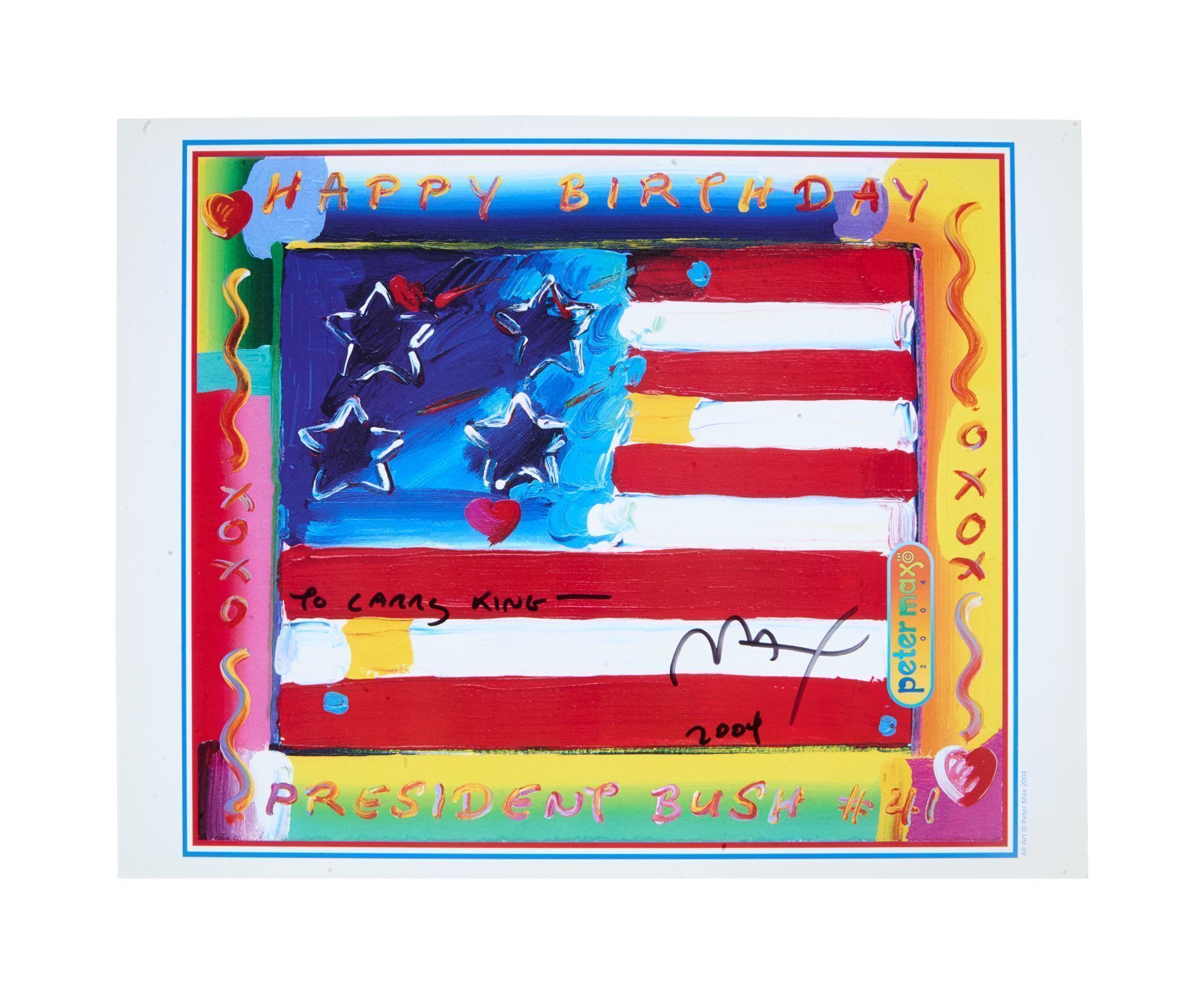 Larry King | 2004 Peter Max Signed Print Related to the First President ...