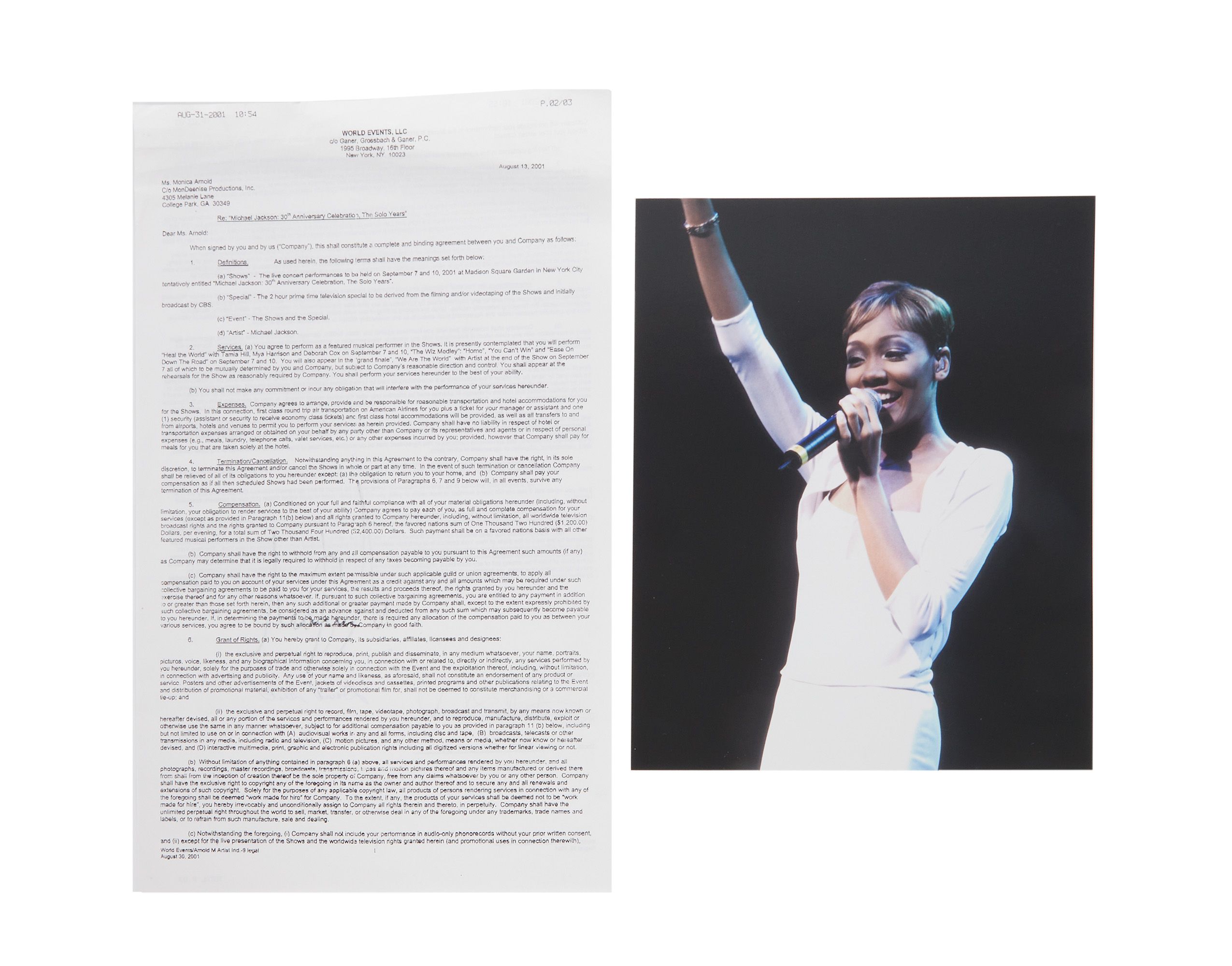 Michael Jackson | 2001 Signed Monica Arnold 30th Anniversary Madison ...