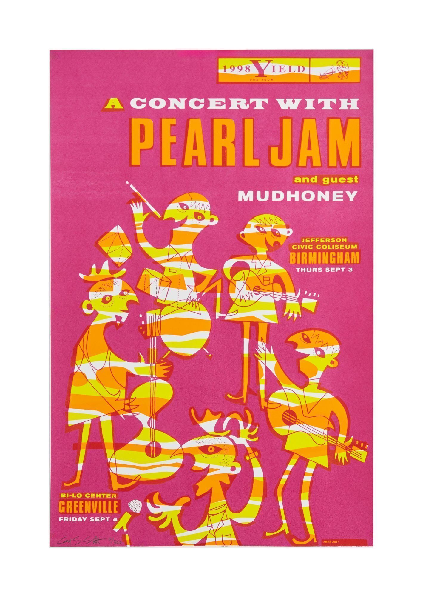 Pearl Jam | 1998 Artist Signed Original Ames Bros Birmingham-Jefferson ...