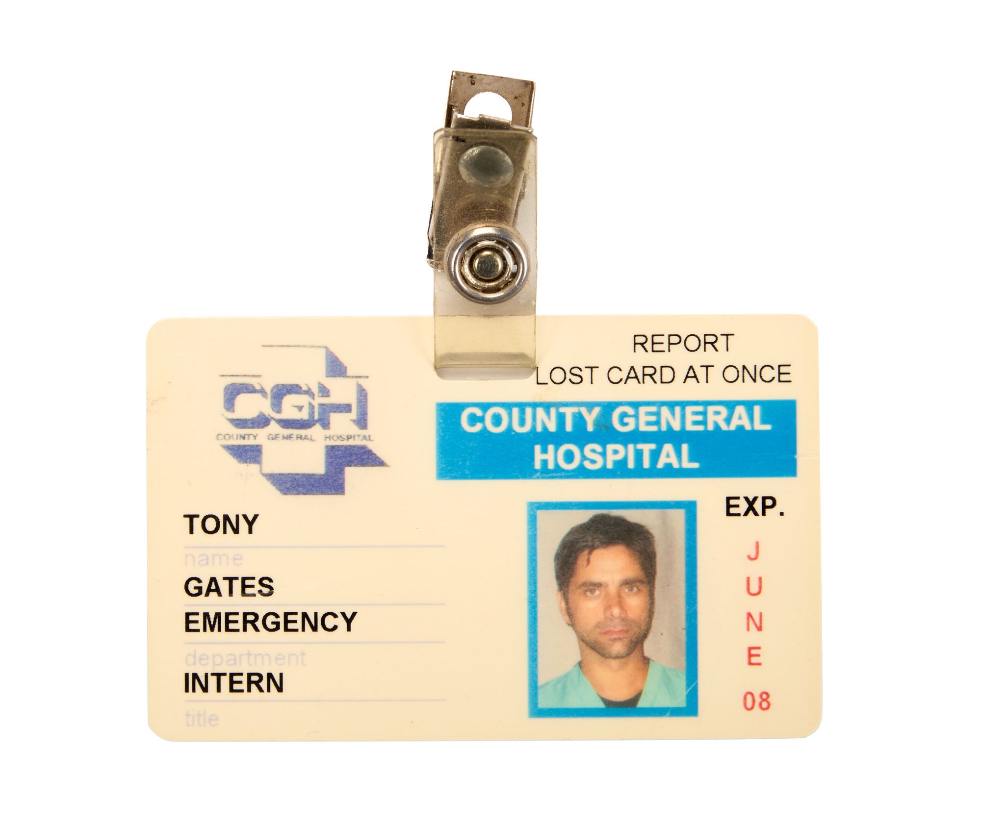 ER | Tony Gates (John Stamos) County General Hospital I.D. Card