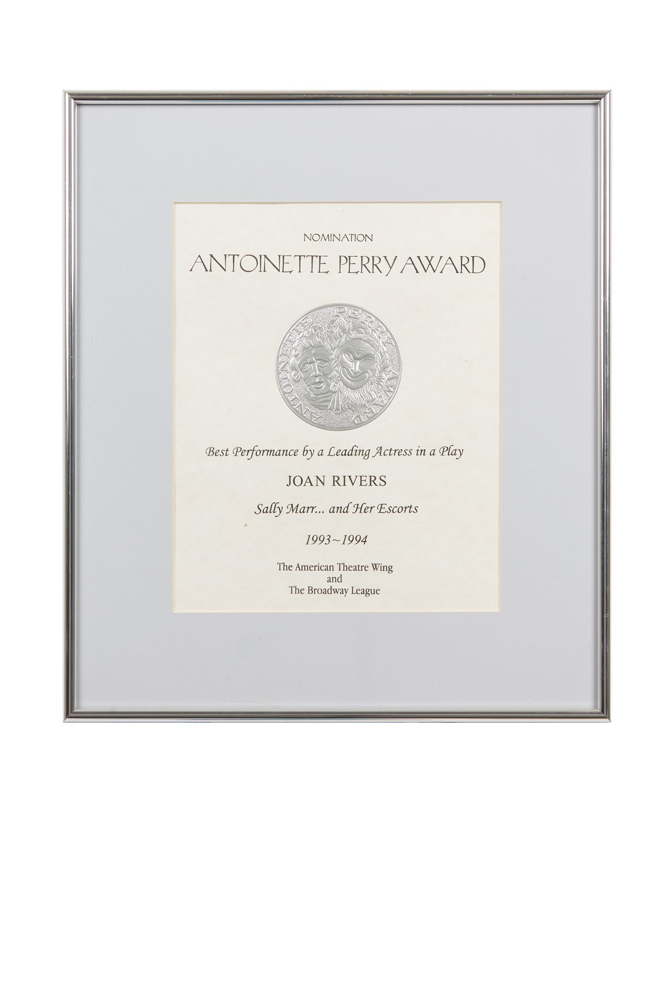 Joan Rivers | Photo-Matched "Sally Marr...and Her Escorts" Tony ...