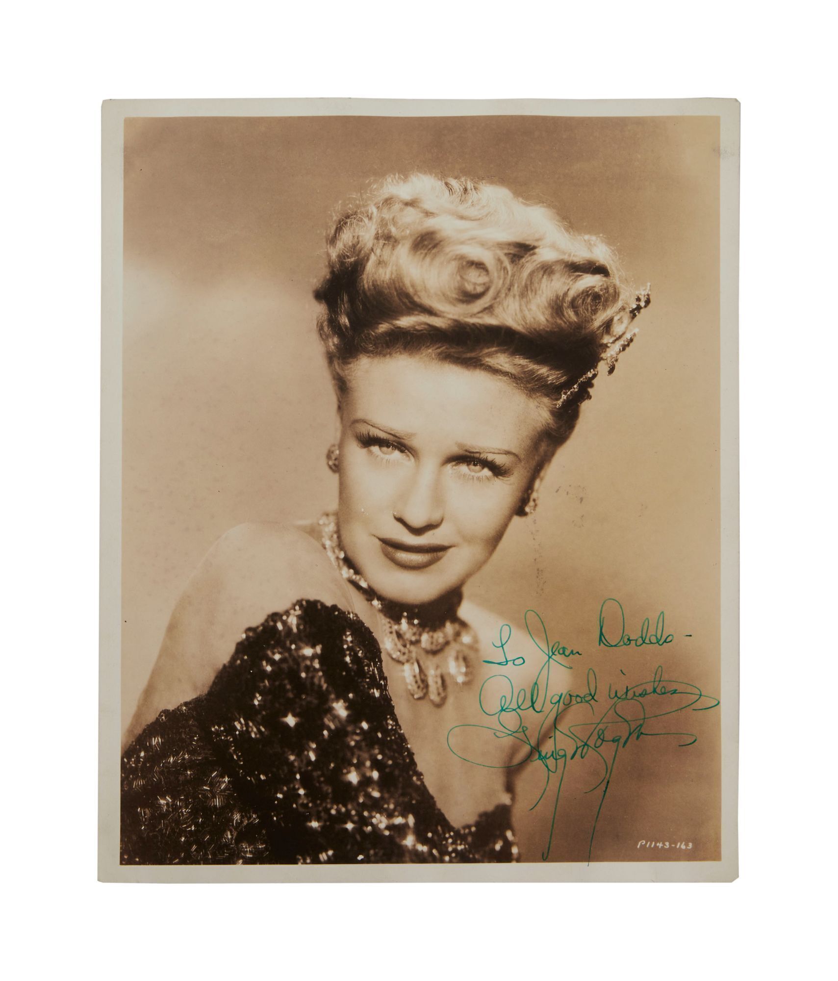 Ginger Rogers | Circa 1940s Signed Sepia Photograph by A.L. Whitey Schafer