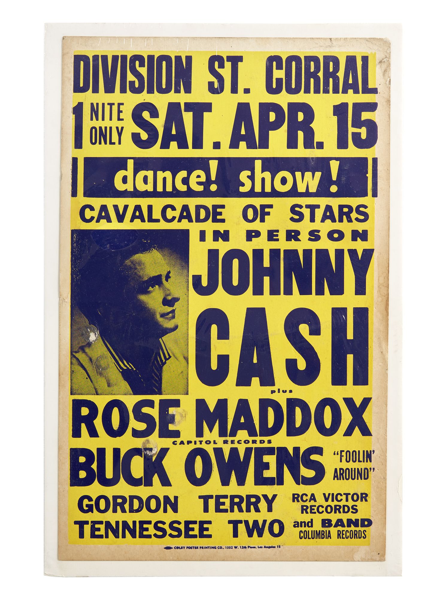 Johnny Cash | 1961 Division Street Corral Concert Poster