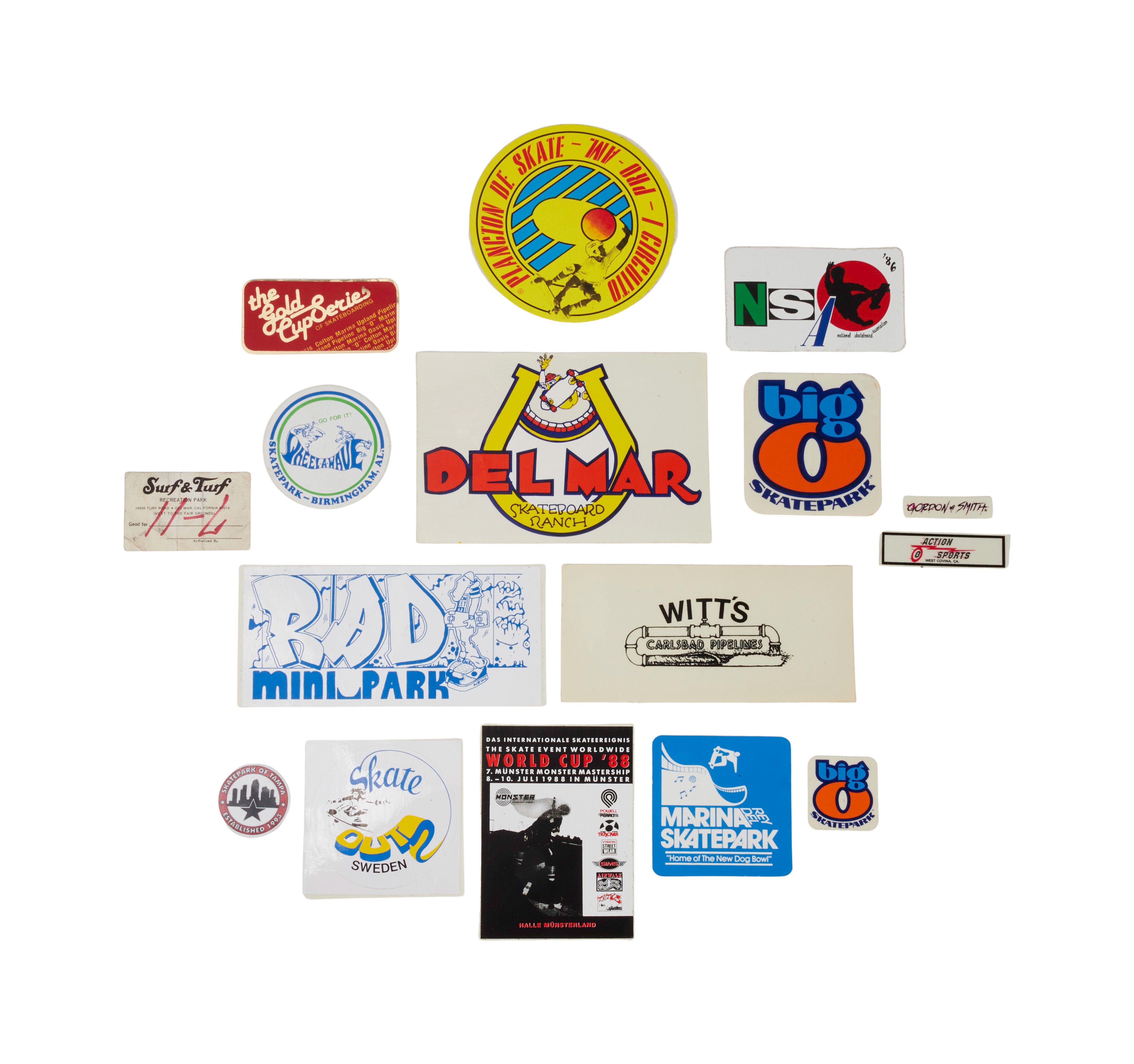 Vintage Skatepark and Skateboarding Event Stickers