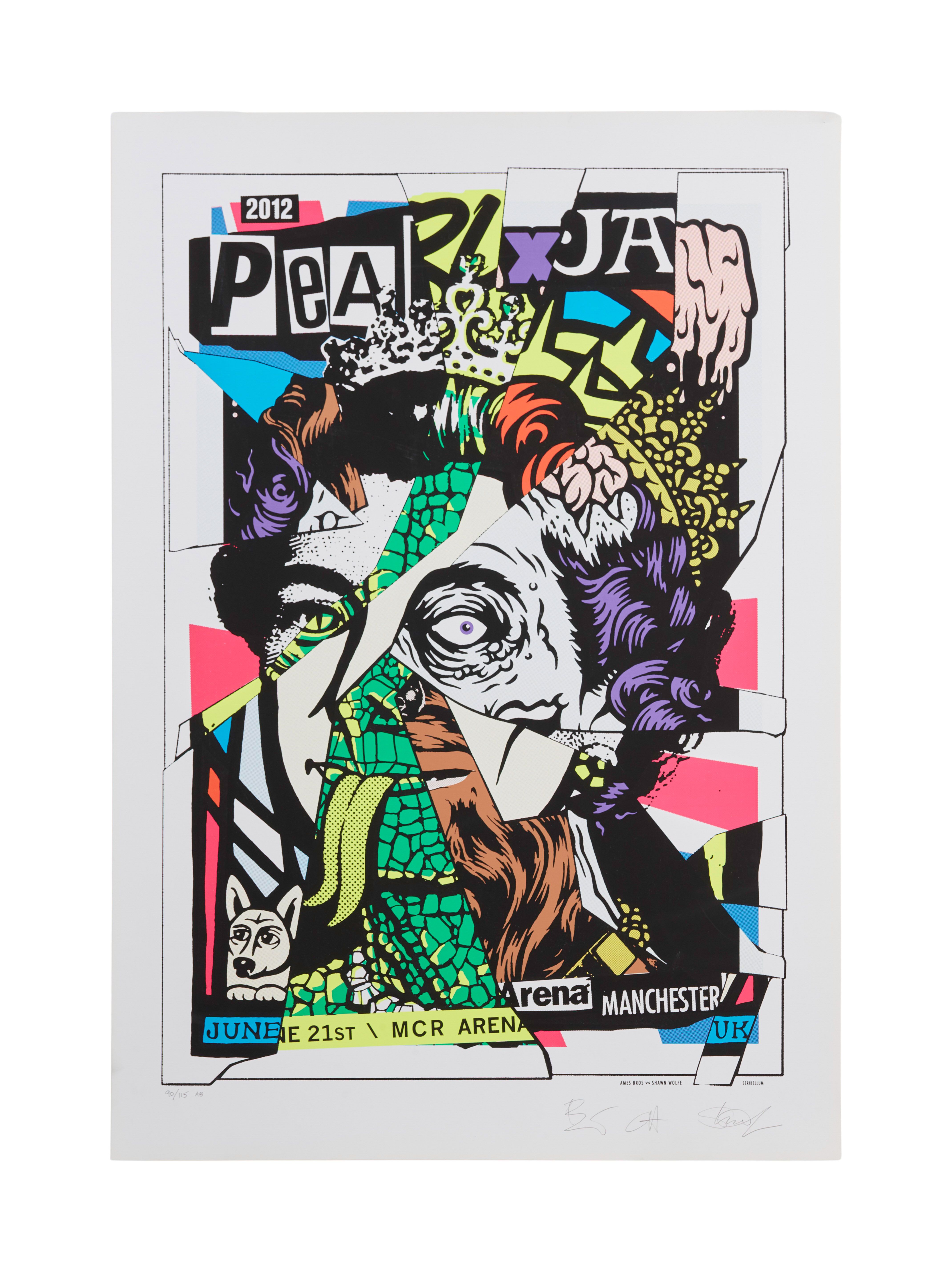 Pearl Jam | 2012 Artist Signed Original Ames Bros Manchester Arena ...