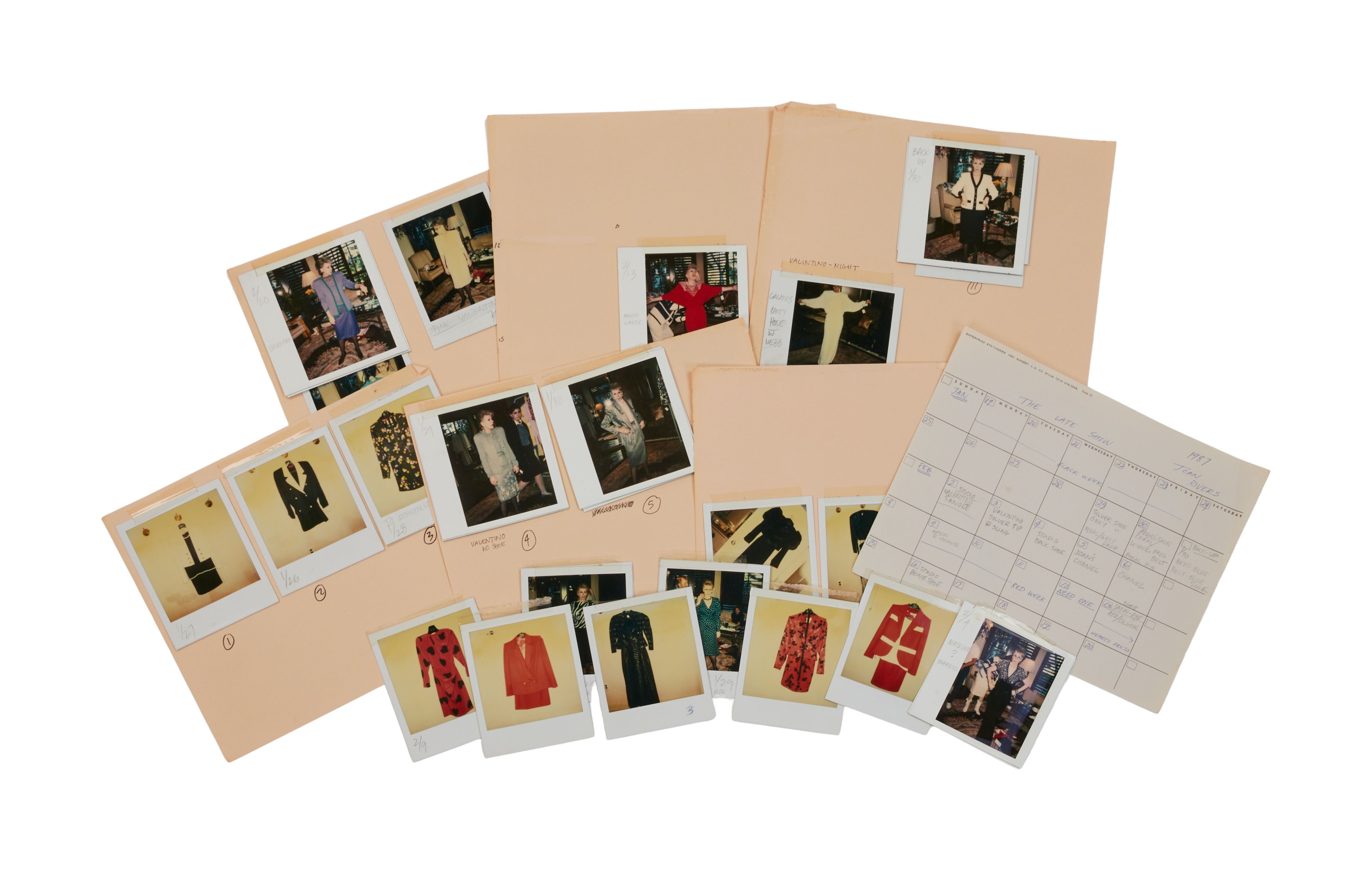 Joan Rivers | "The Late Show" 1987 Clothing Test Polaroids and Ephemera