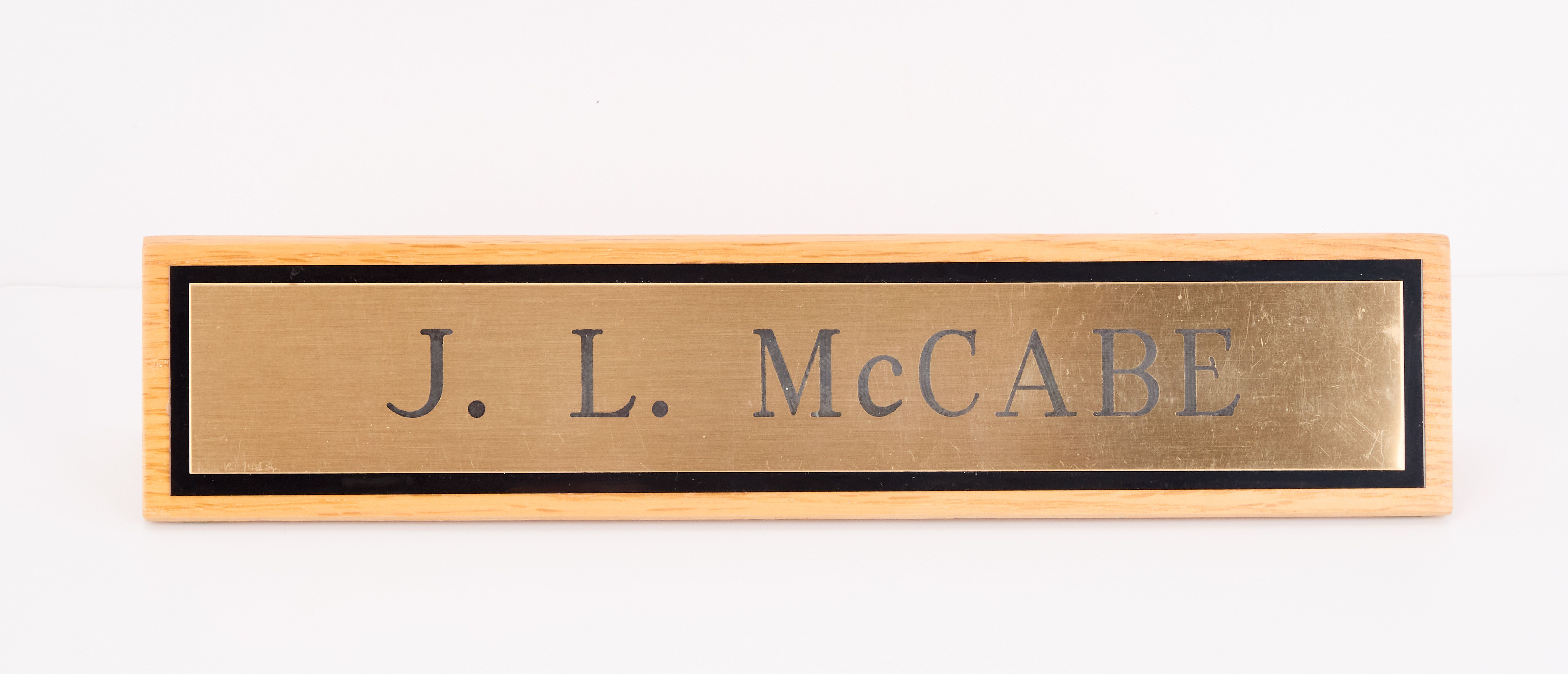Jake and the Fatman | Jason McCabe (William Conrad) Desk Nameplate Prop