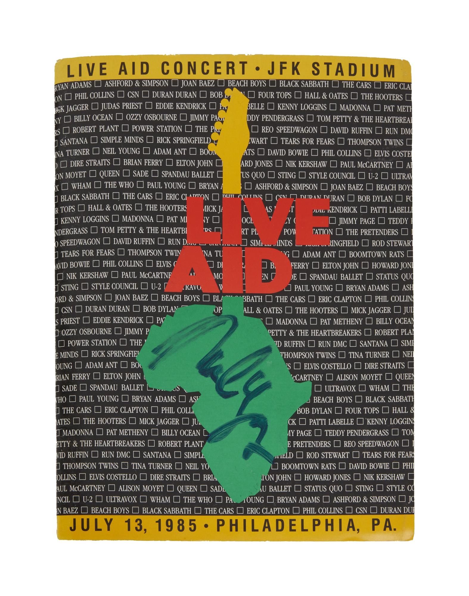 Live Aid | Bob Dylan, Madonna, Neil Young, and More Signed 1985 US Program