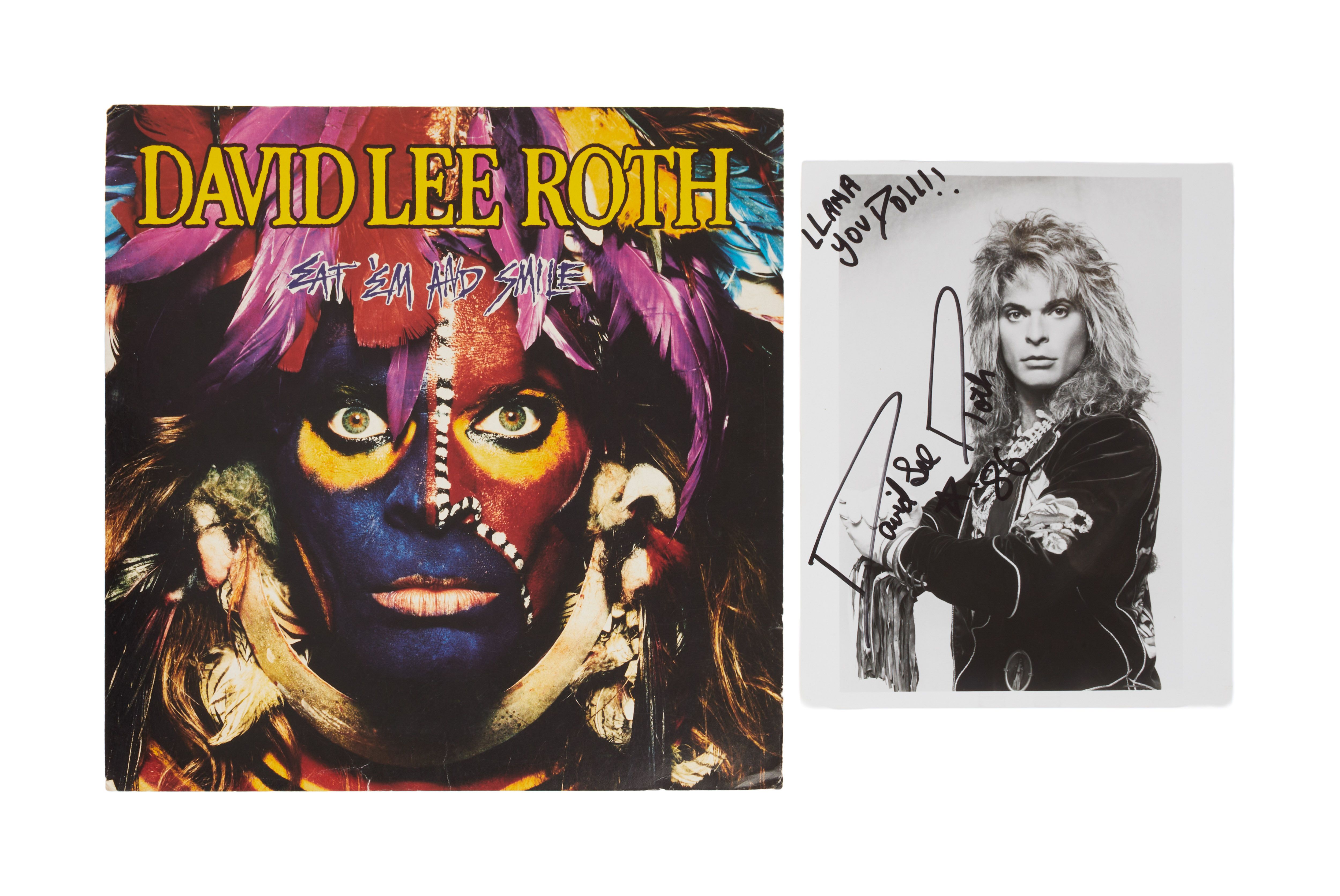 Steve Vai | 1986 David Lee Roth Signed Photo with "Eat 'Em and Smile ...
