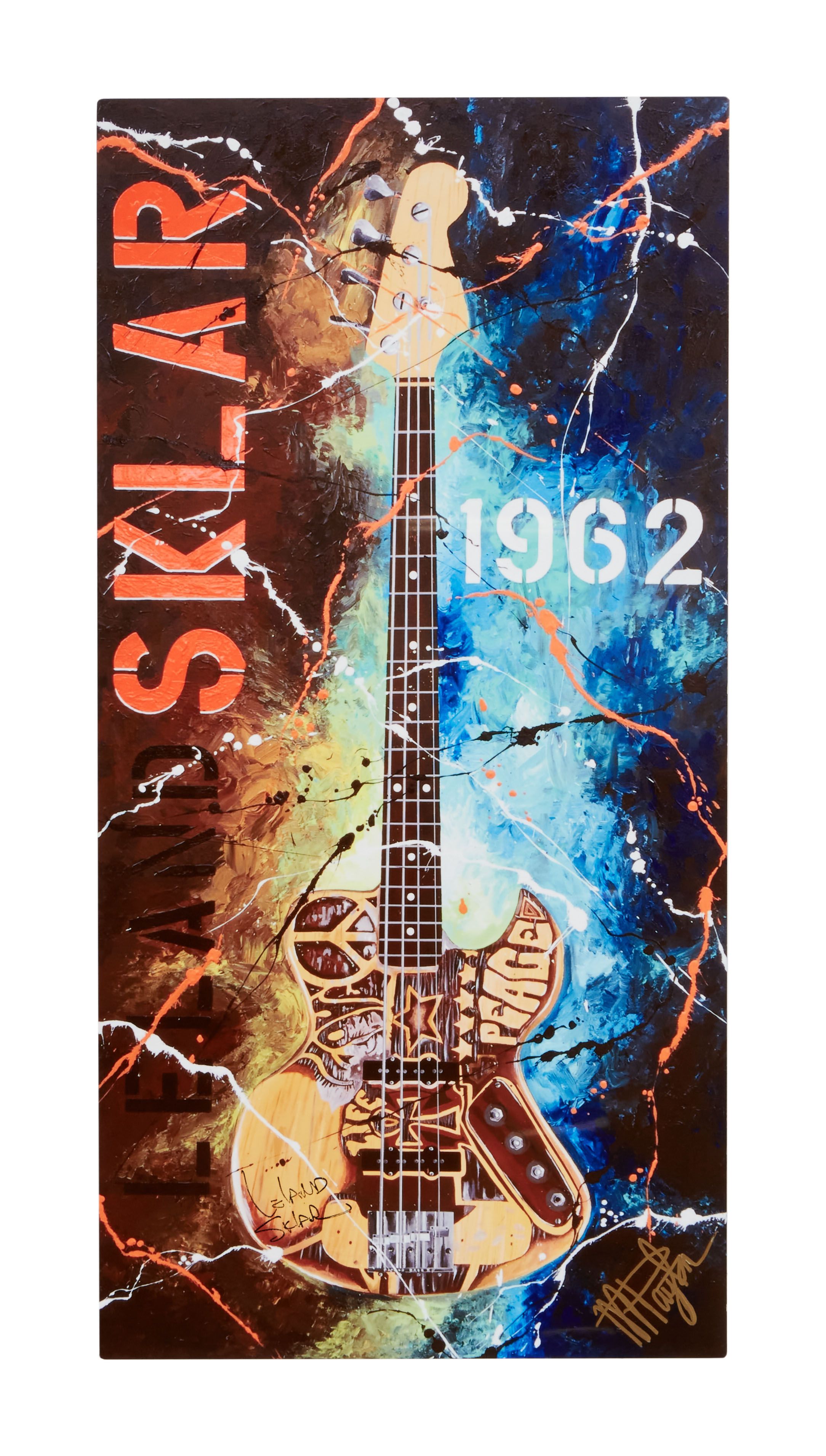 Leland Sklar | Signed "Hand Carved Bass" Metal Art Print with Photos