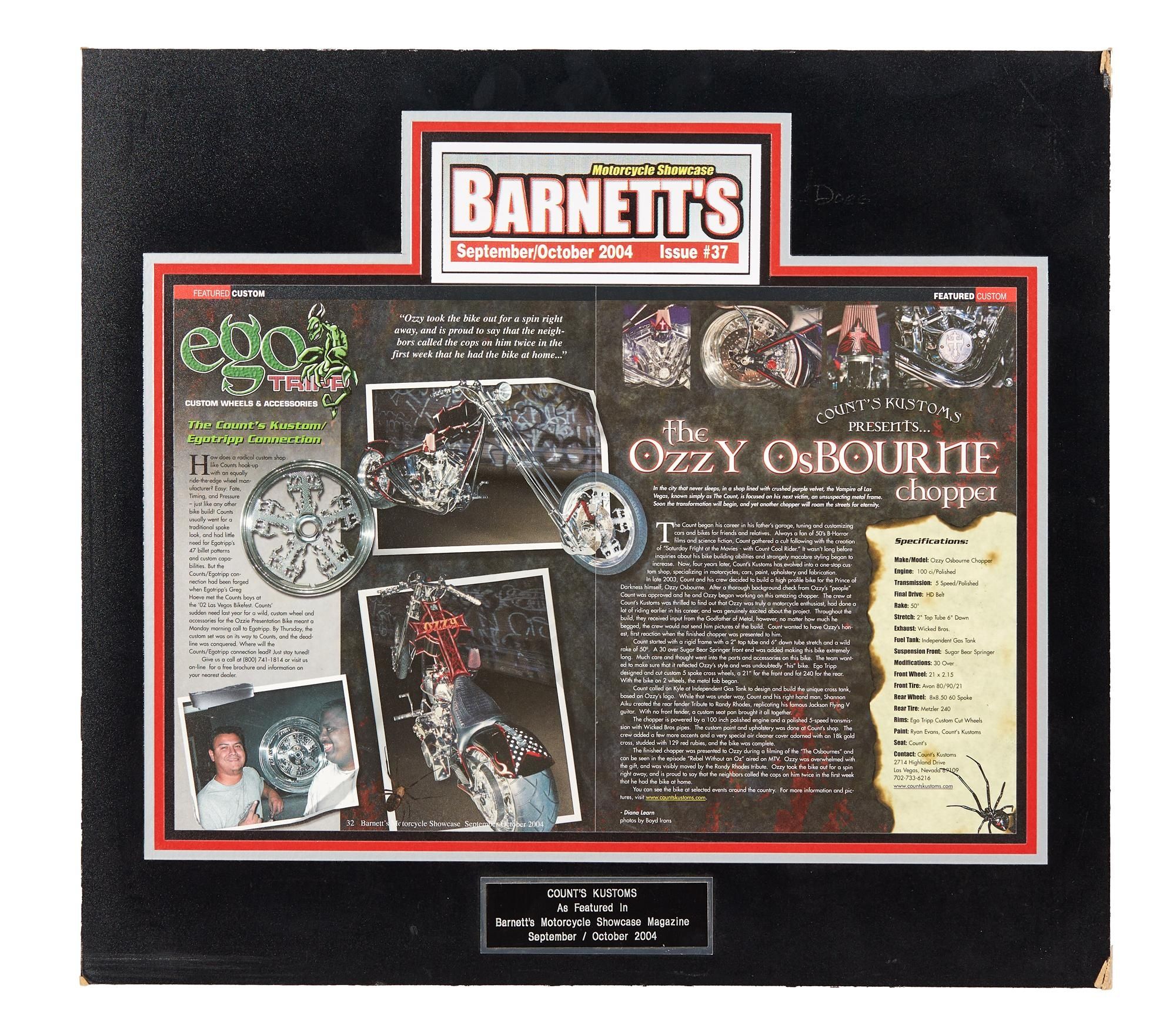 Ozzy Osbourne | Chopper Promotional Plaque